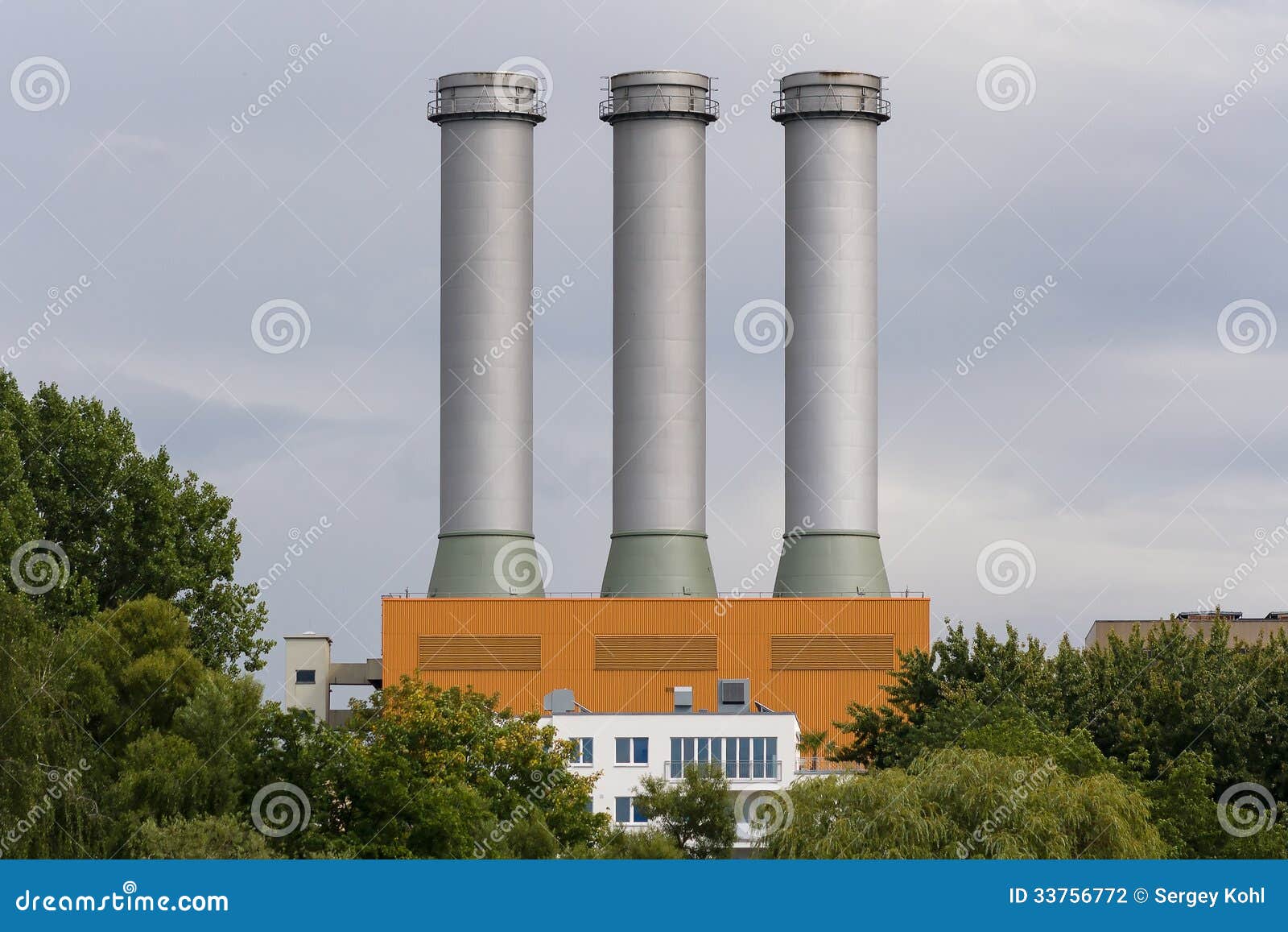 Factory chimneys stock photo. Image of plant, fuel, environment - 33756772