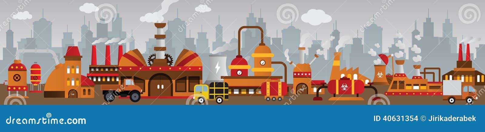 Factory in the city stock vector. Illustration of environment - 40631354