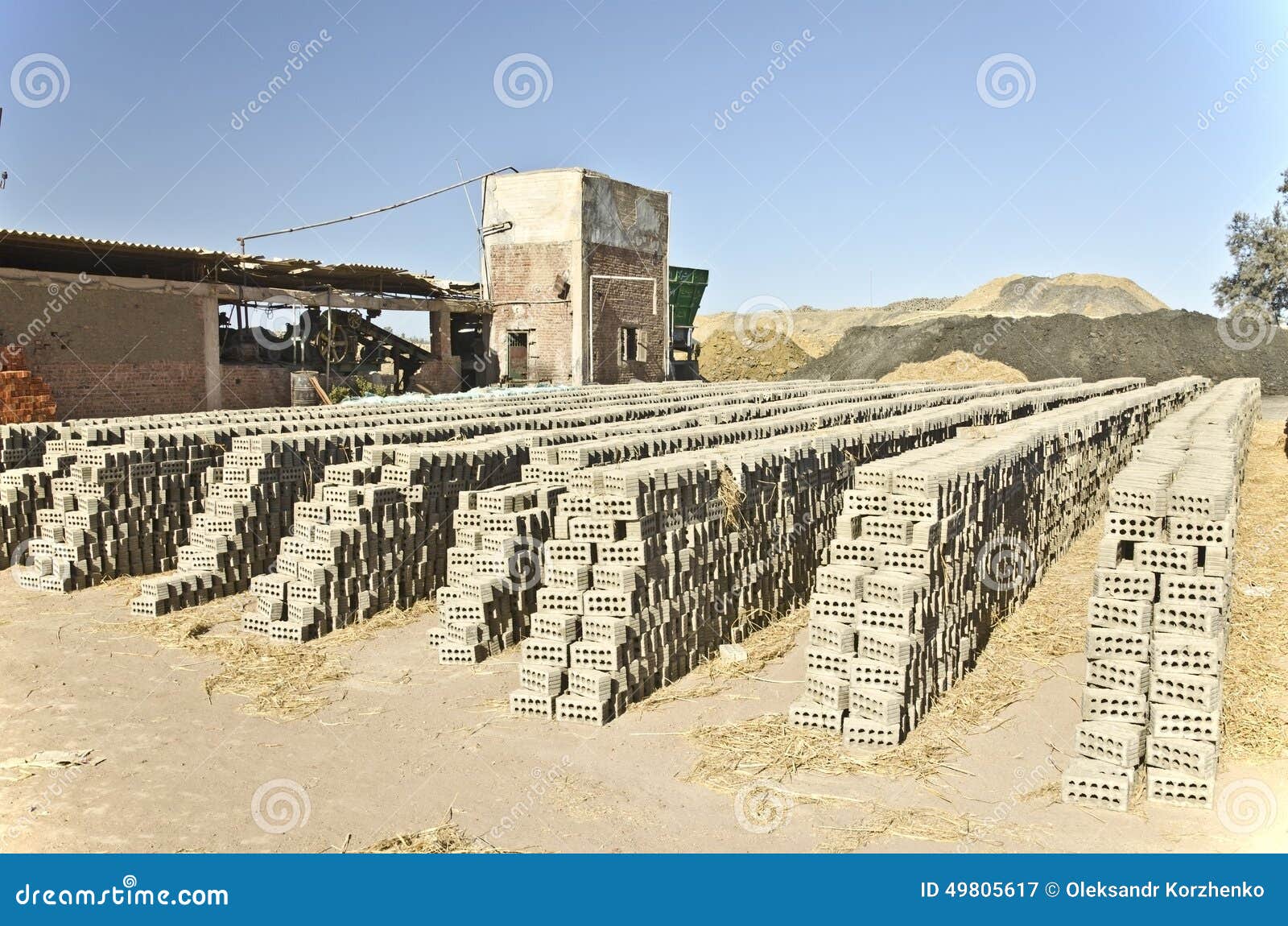 Factory of Clay Stone Brick in Egypt Stock Image - Image of ...