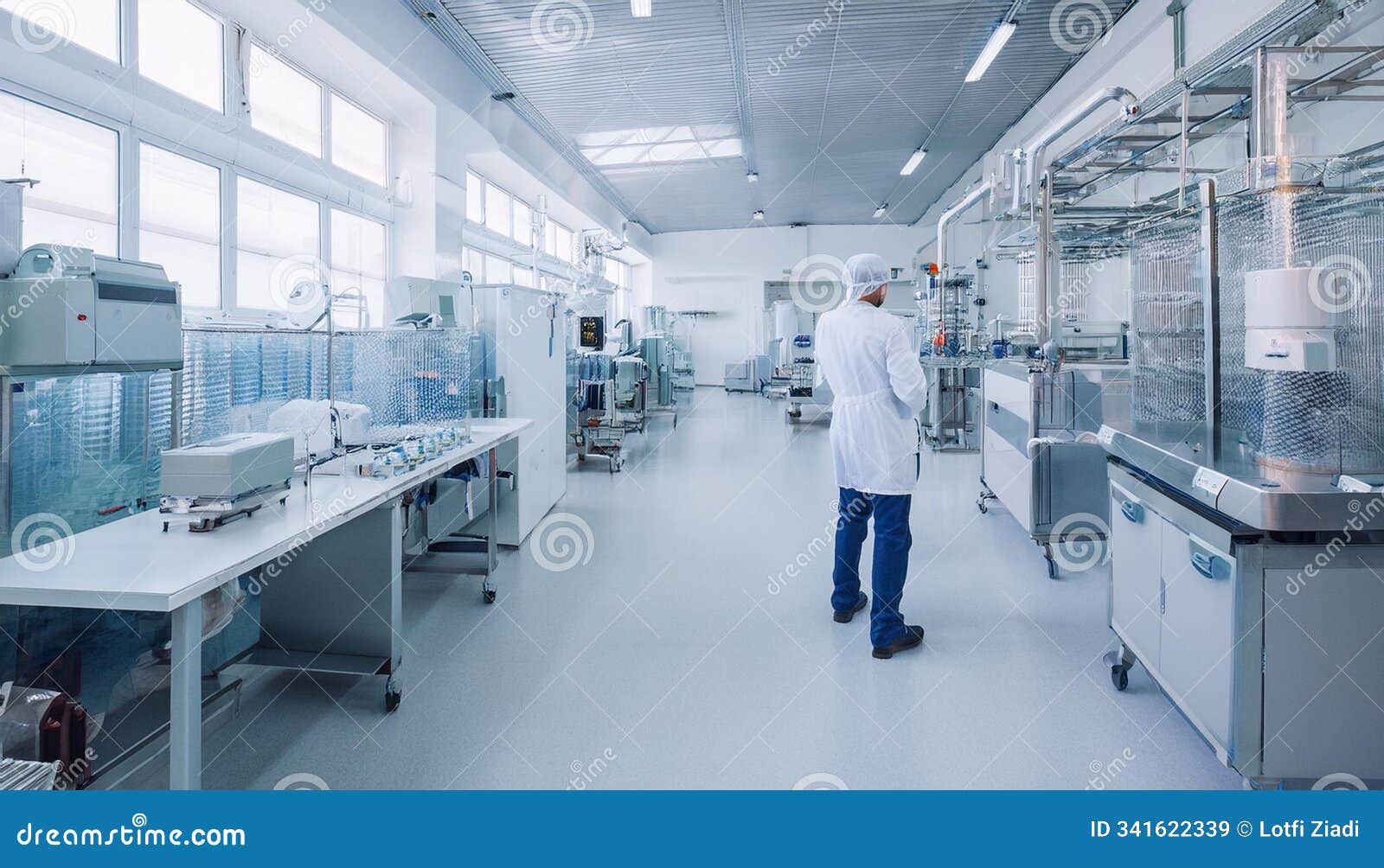Factory Clean Room Laboratory. Industrial Engineer Stock Illustration ...