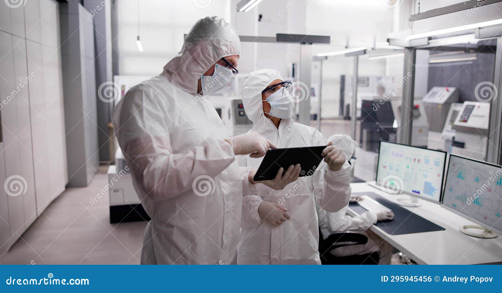 Factory Clean Room Laboratory. Industrial Engineer Stock Illustration ...
