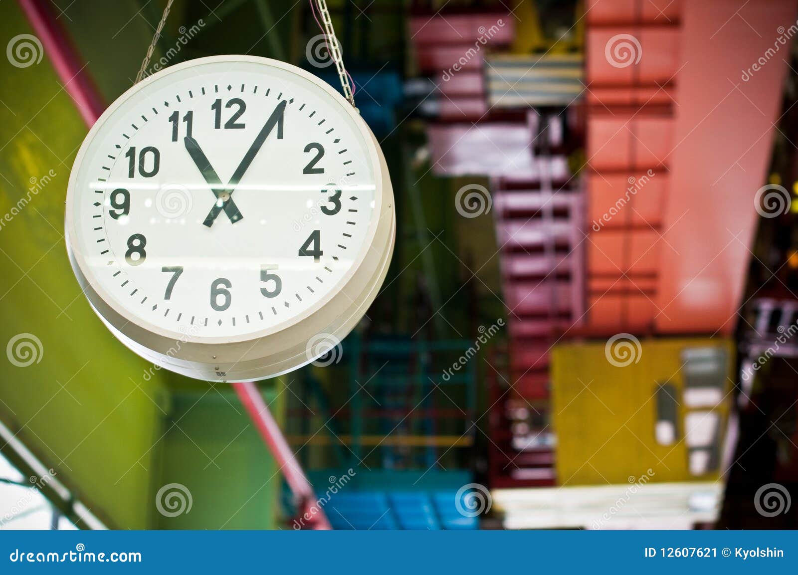 Factory clock stock image. Image of dial, time, round - 12607621
