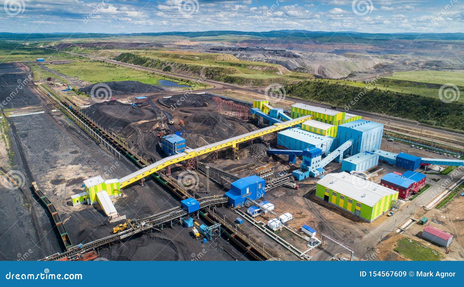 Factory Coal Mining Above Aerial Export Industry Stock Image - Image of ...