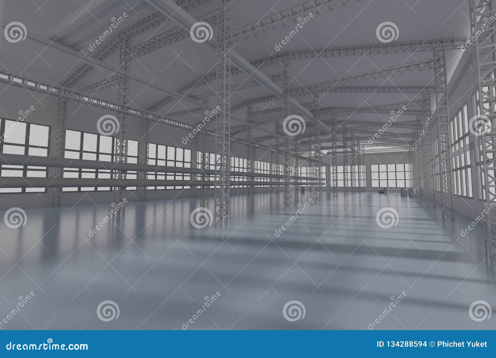 Factory Construction 3d Render Stock Illustration - Illustration of ...