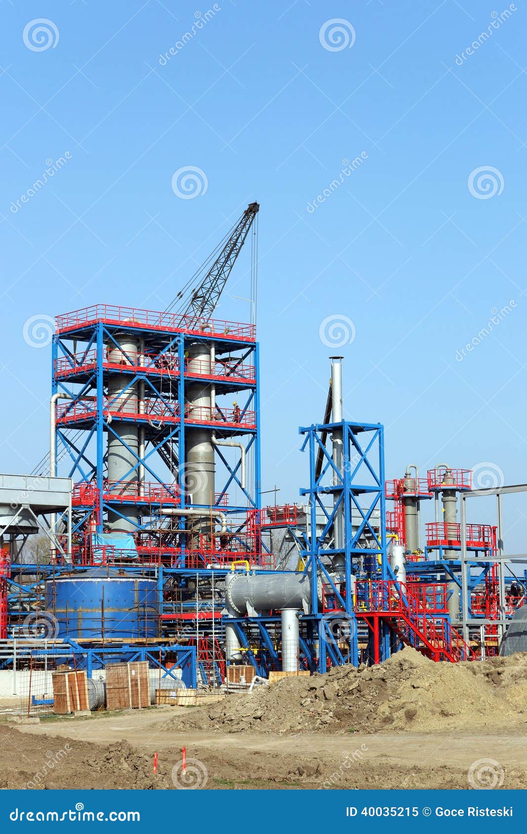 Factory Construction Site with Crane Stock Image - Image of diesel ...