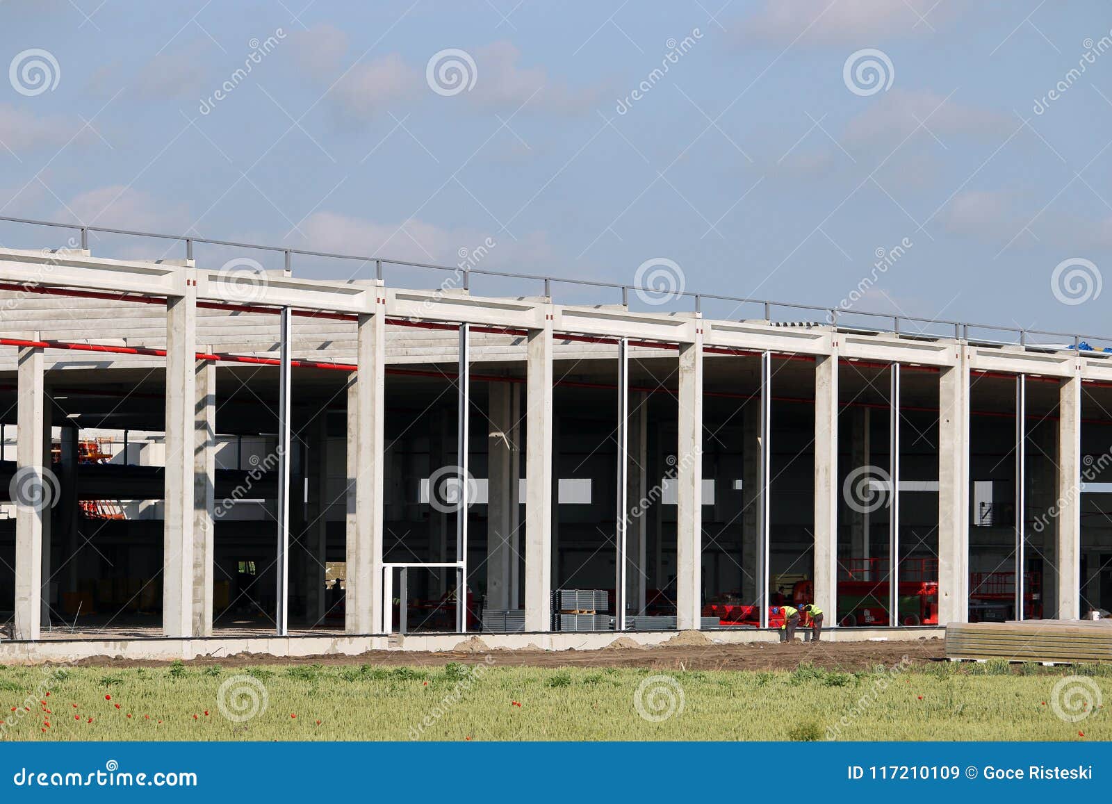 Factory Construction Site with Workers Industry Zone Stock Image ...