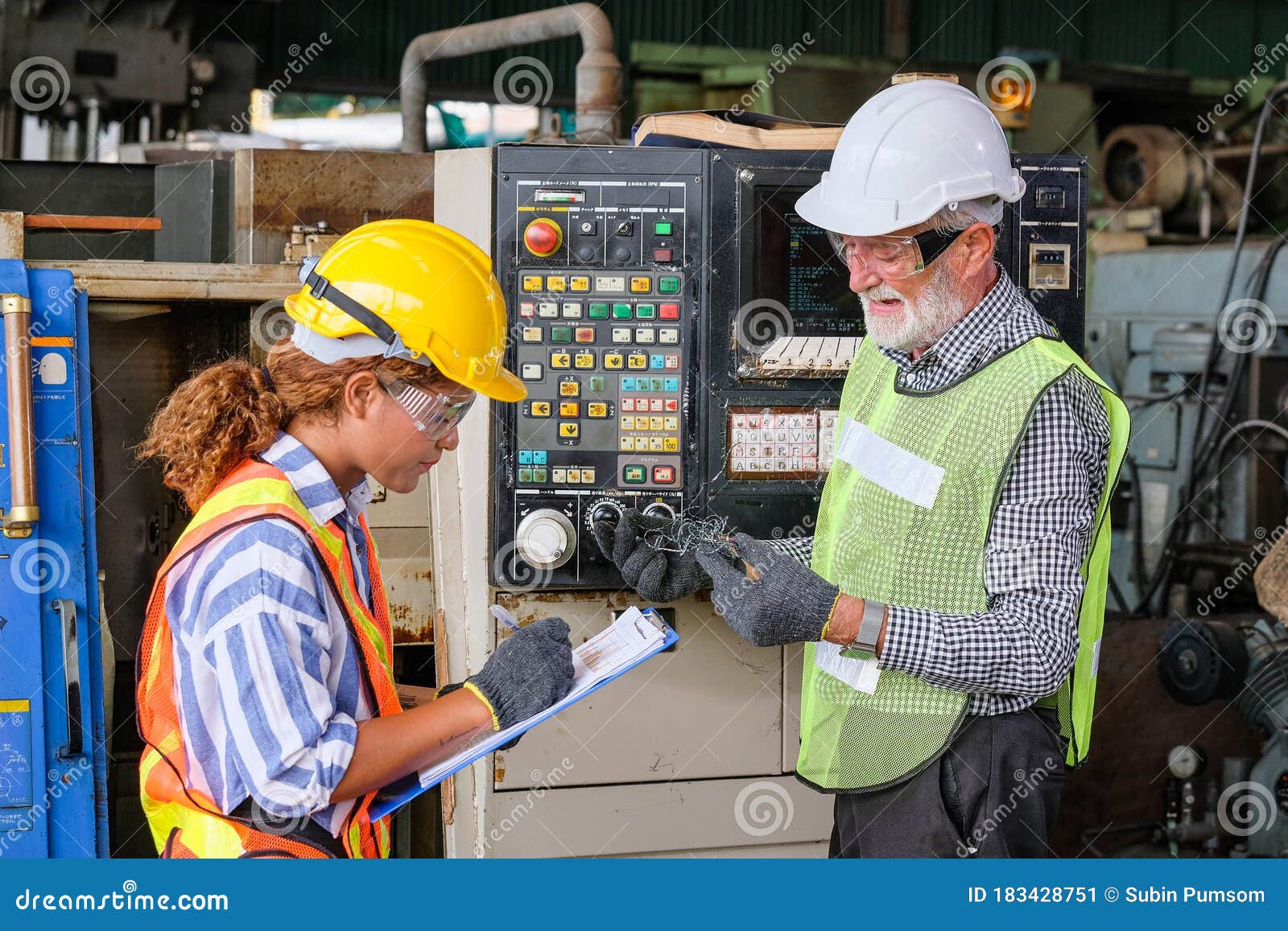 Factory Control Center of Production with Team Stock Image - Image of ...