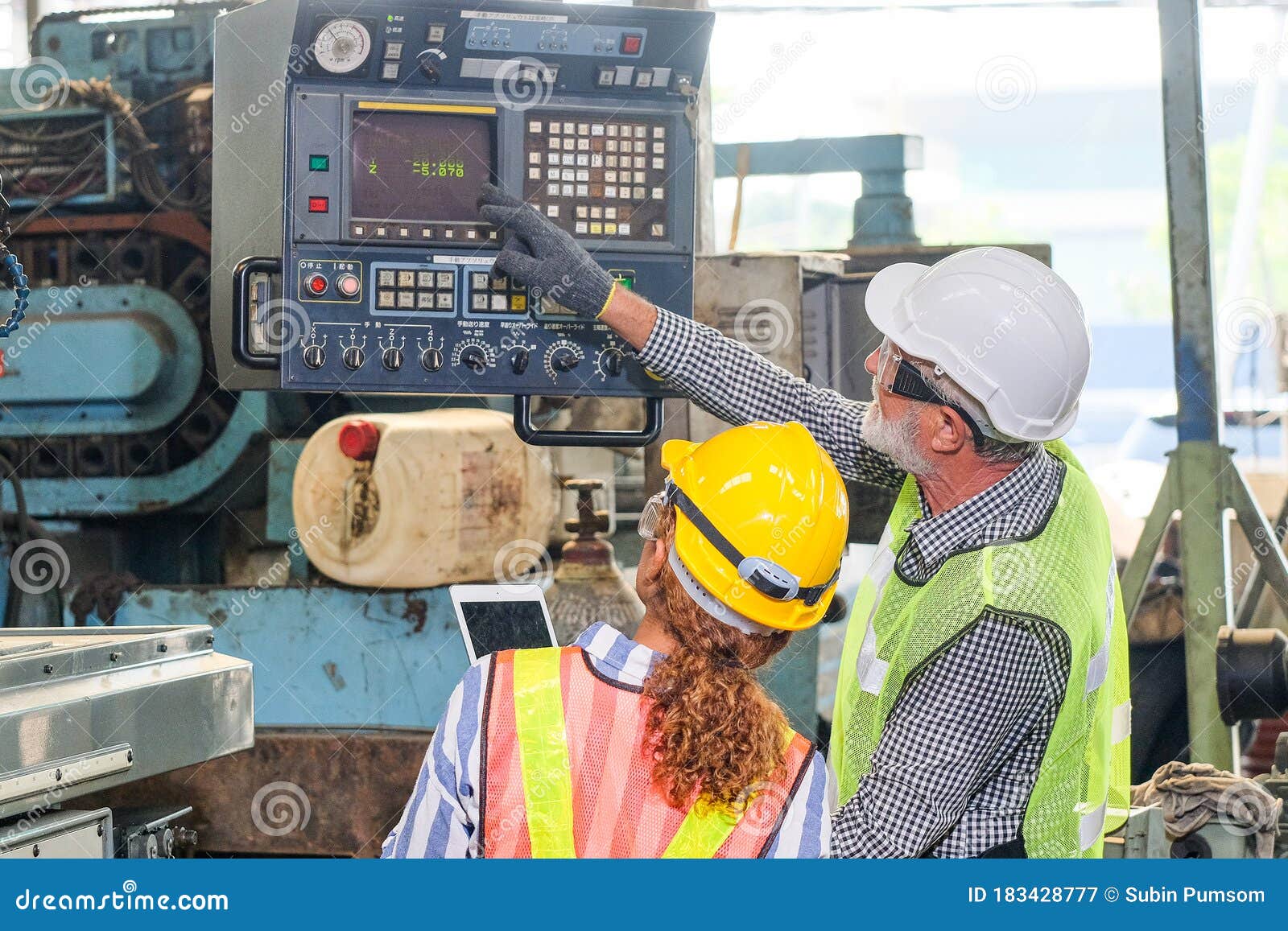 Factory Control Center of Production with Team Stock Image - Image of ...