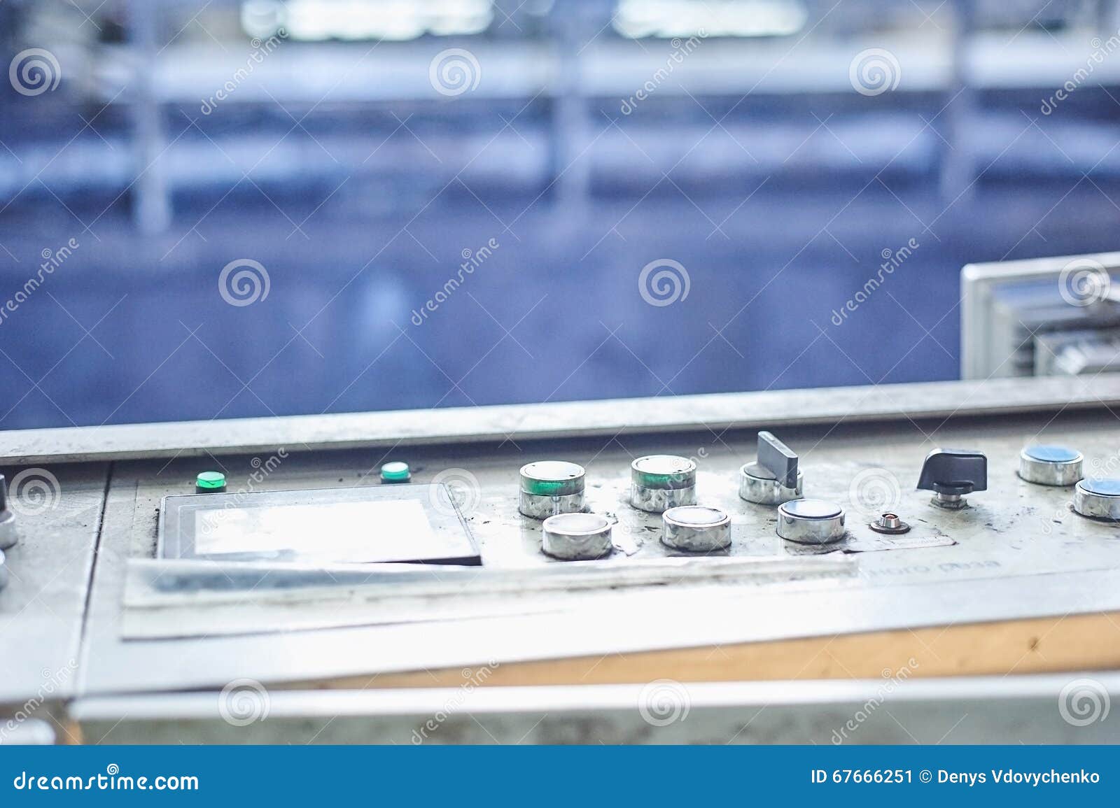 Factory Control Panel with Green Buttons Stock Image - Image of ...
