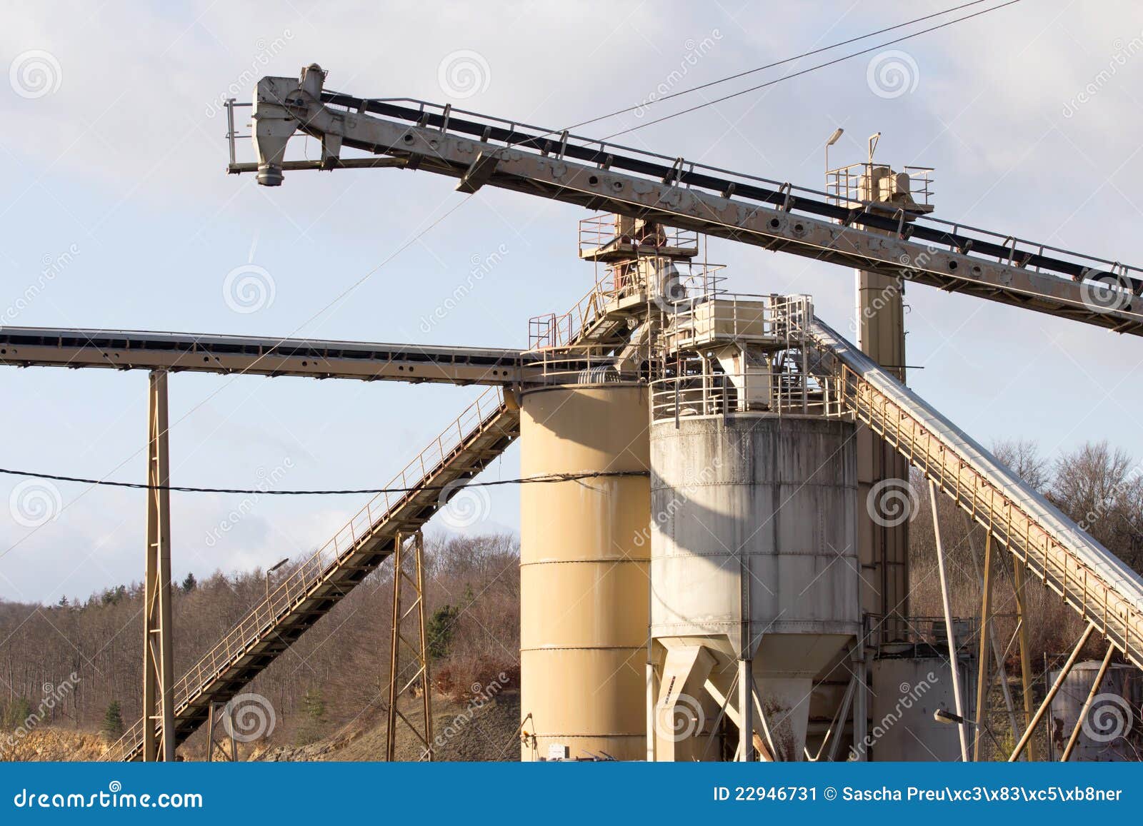 Factory with Conveyor Belts Stock Image - Image of electric, dirt: 22946731