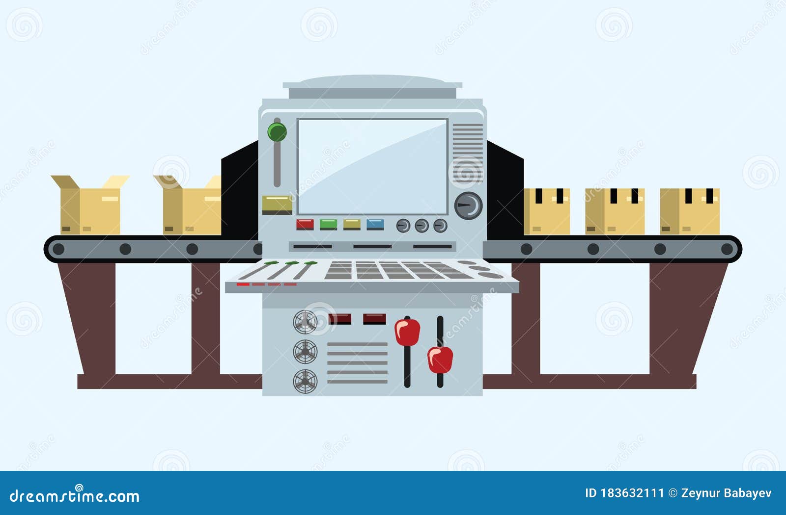 The Factory Conveyor Packing Boxes. Conveyor Automatic Production Line ...
