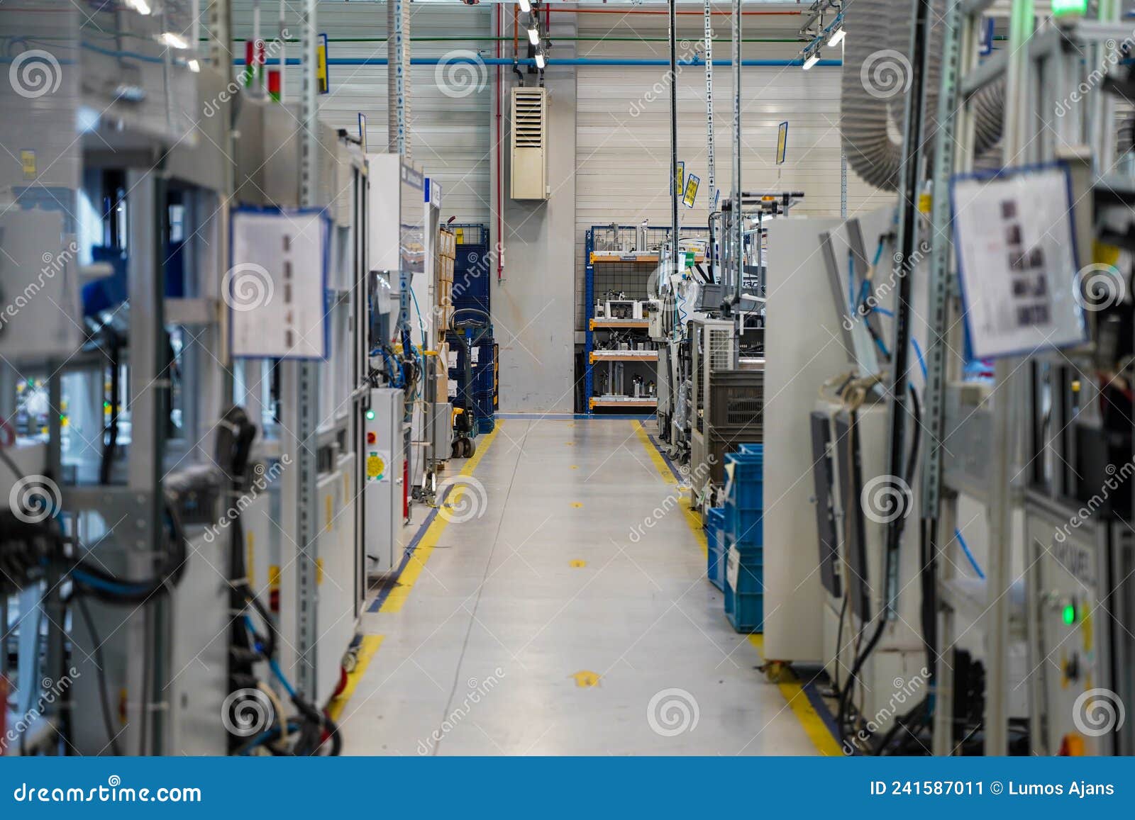 Factory Corridor and Modern Technological Equipment Stock Image - Image ...