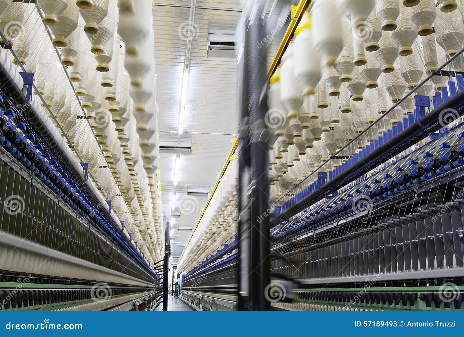 Factory Cotton Spinning Machine Stock Image - Image of equipment, fiber ...