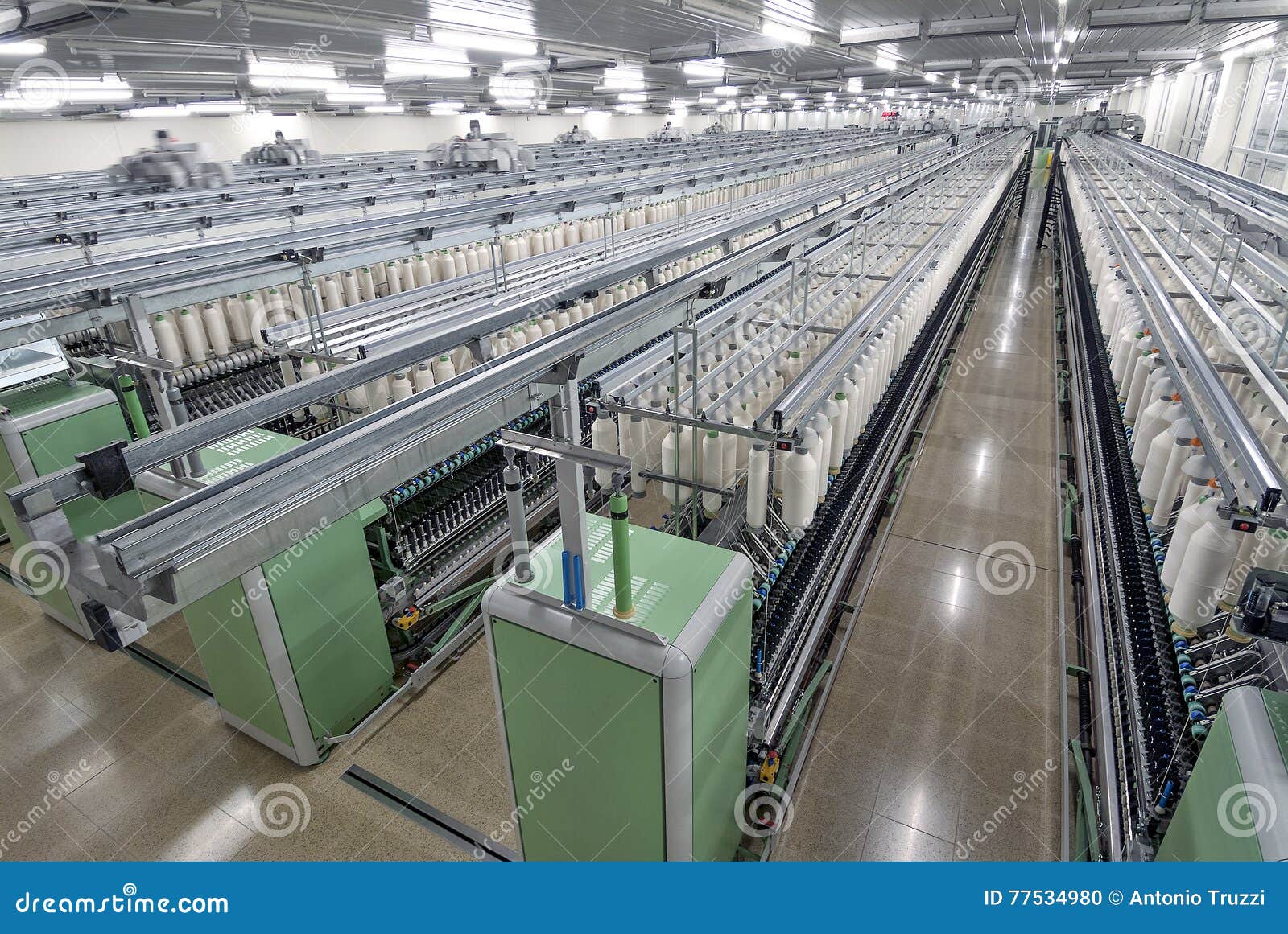 Factory Cotton Spinning Machine Stock Photo - Image of thread ...