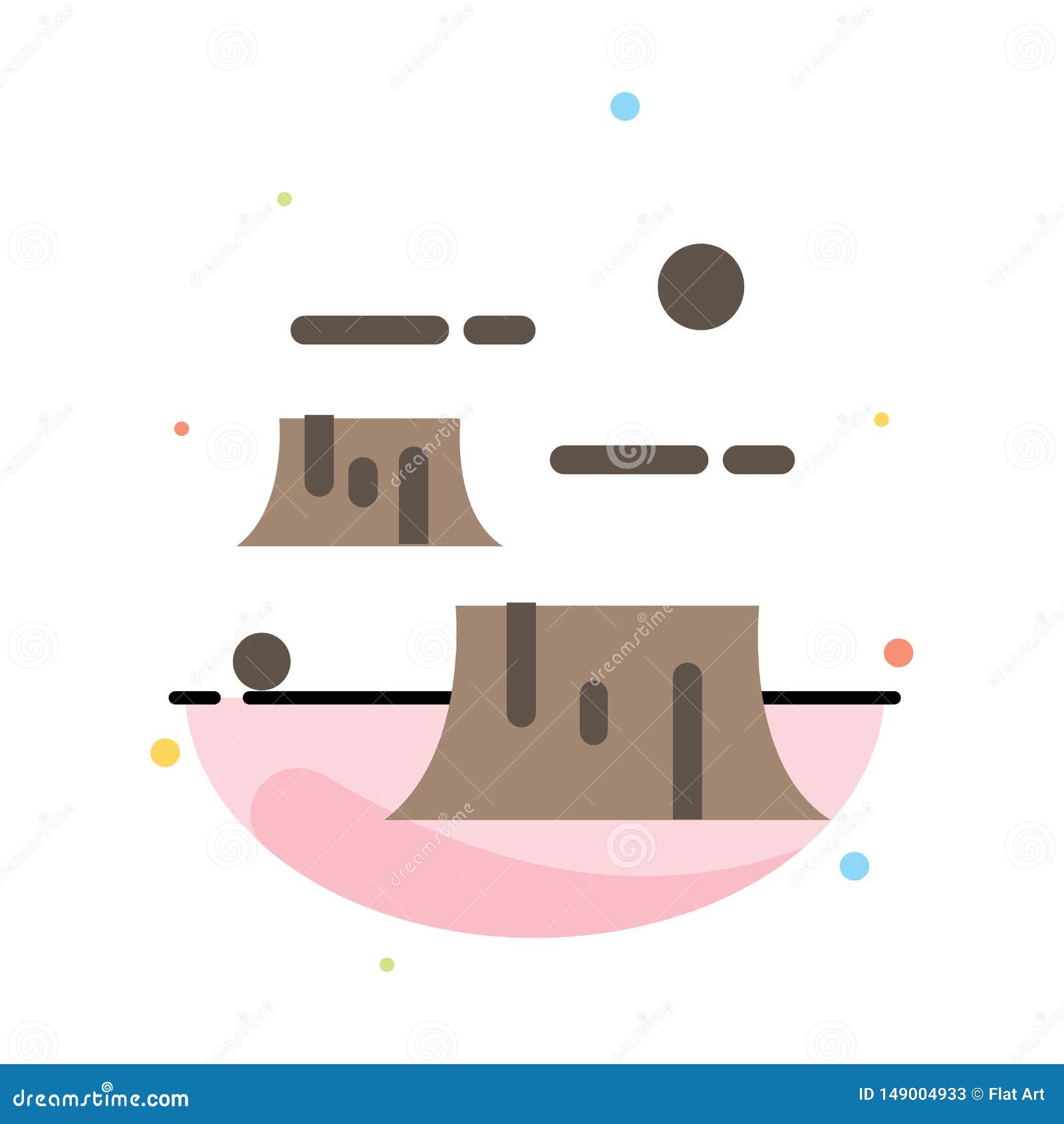 Factory, Damage, Deforestation, Destruction, Environment Blue OutLine ...