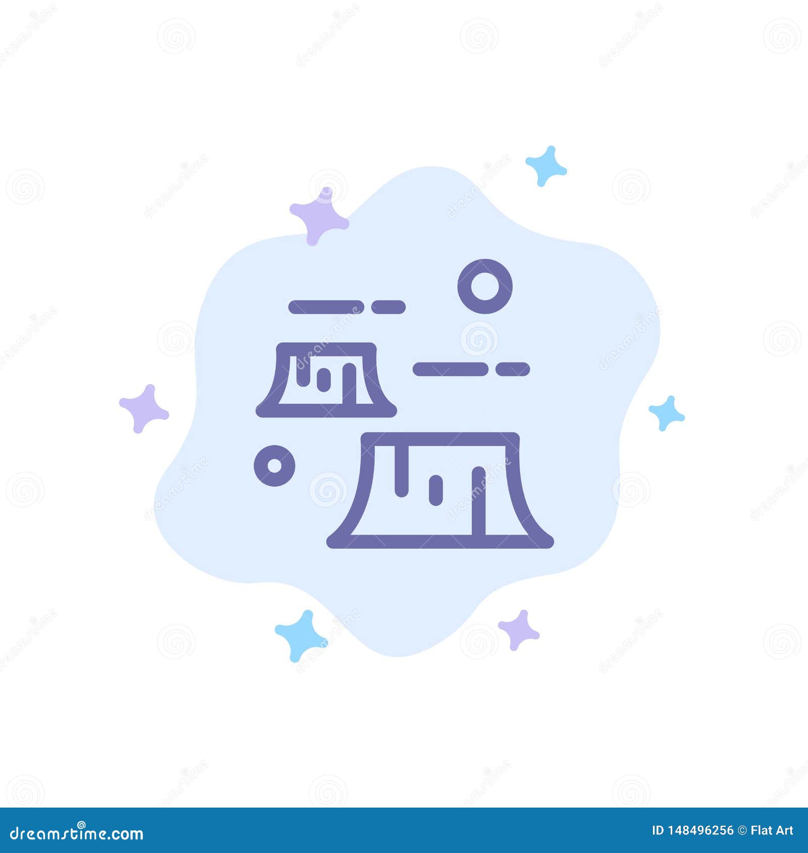 Factory, Damage, Deforestation, Destruction, Environment Blue Icon on ...