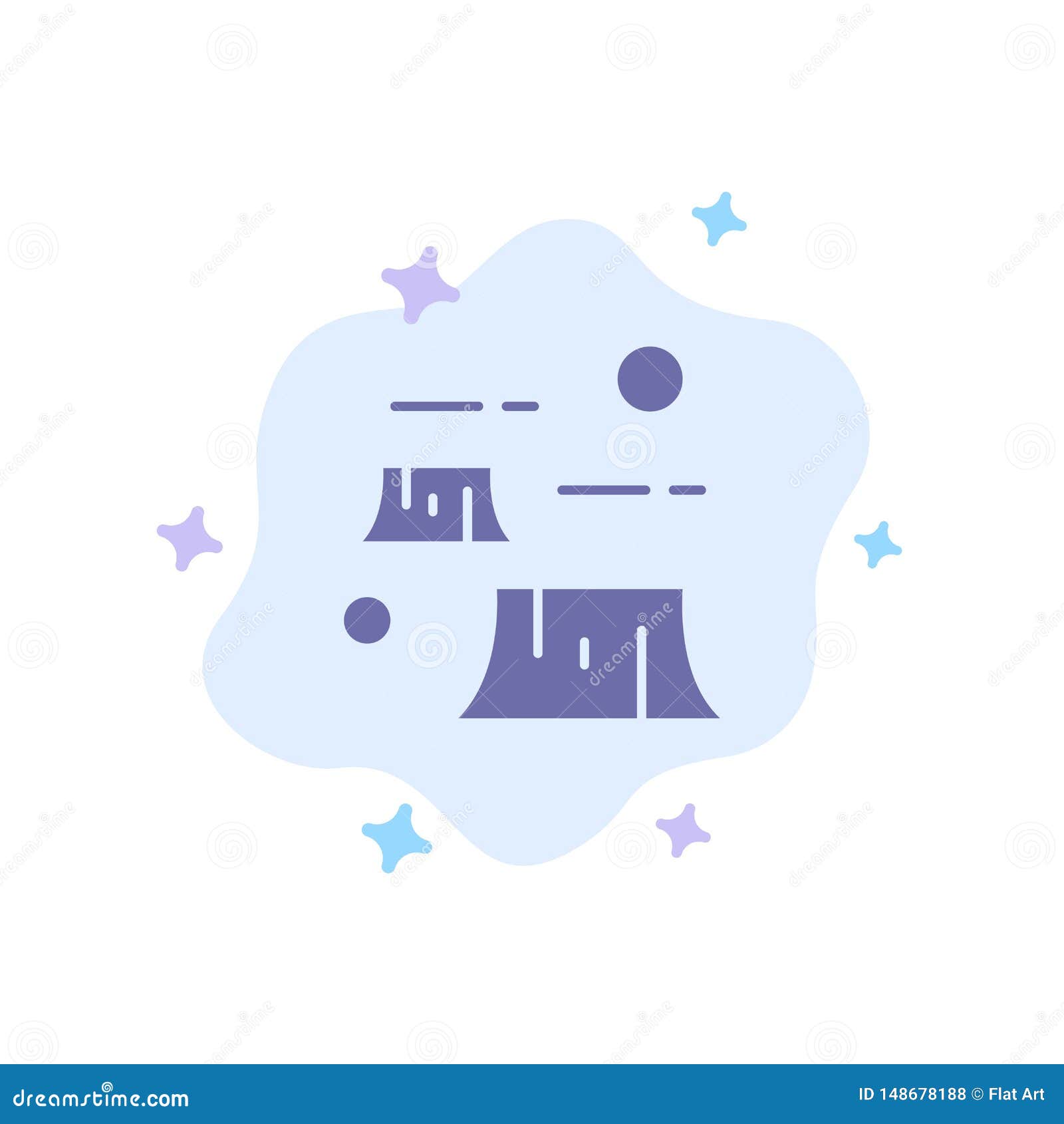 Factory, Damage, Deforestation, Destruction, Environment Blue Icon on ...