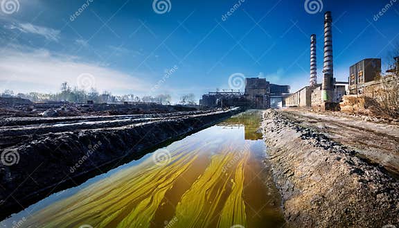Factory Ditch with Slime, AI Generated Stock Illustration ...