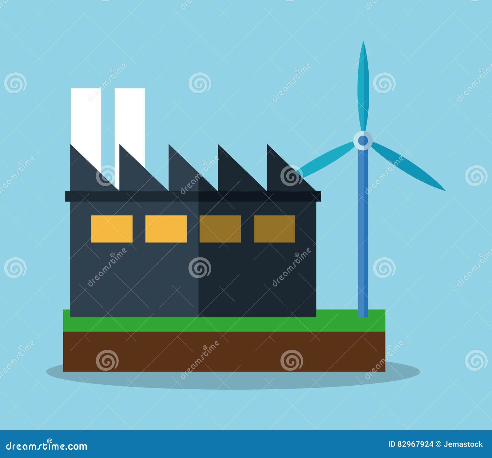 Factory and Ecology Concept Design Stock Vector - Illustration of ...