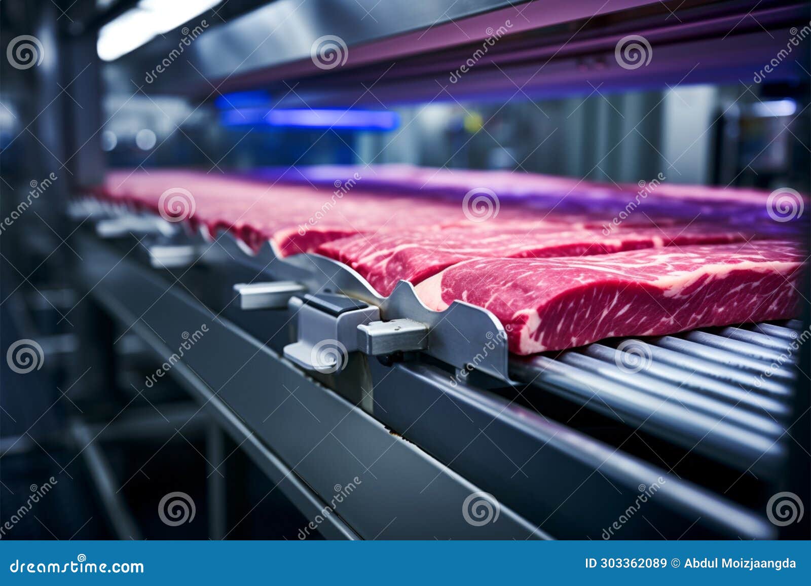 Factory Efficiency Industrial Machine Processes Raw Beef for Steak ...
