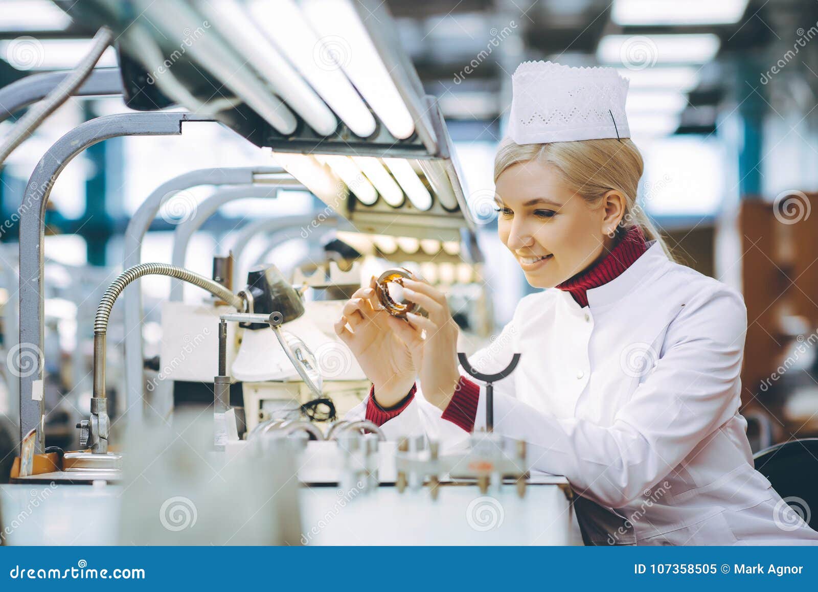 Factory electronics worker stock image. Image of system - 107358505