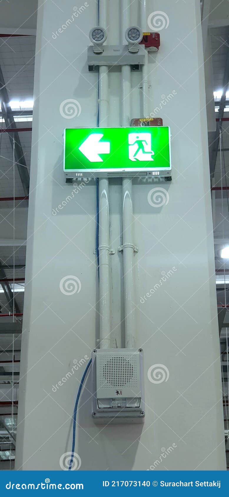 Factory emergency exit. stock photo. Image of evaccuation - 217073140