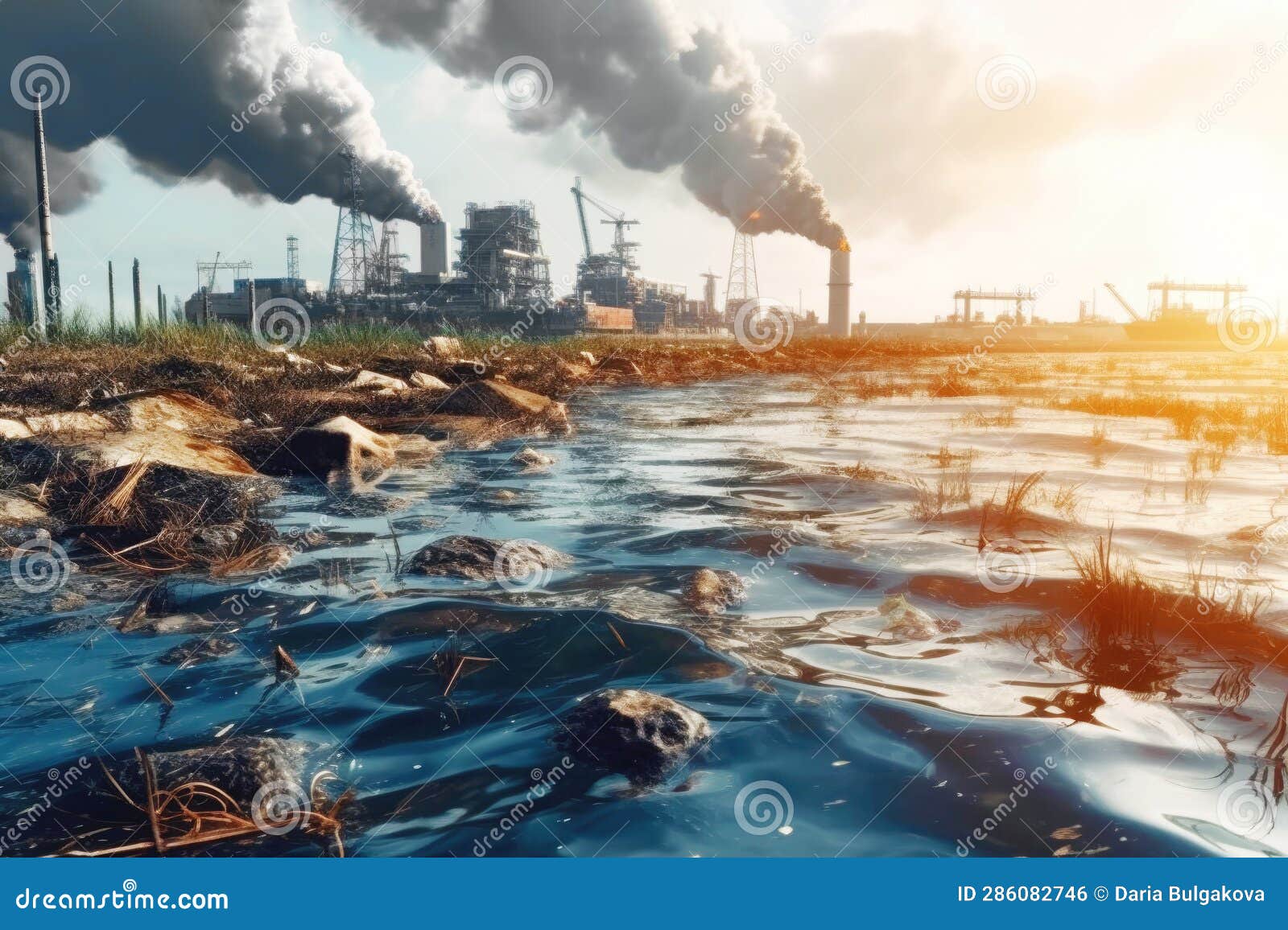 Factory Emissions. Ecological Problems and Climate Changes Stock ...