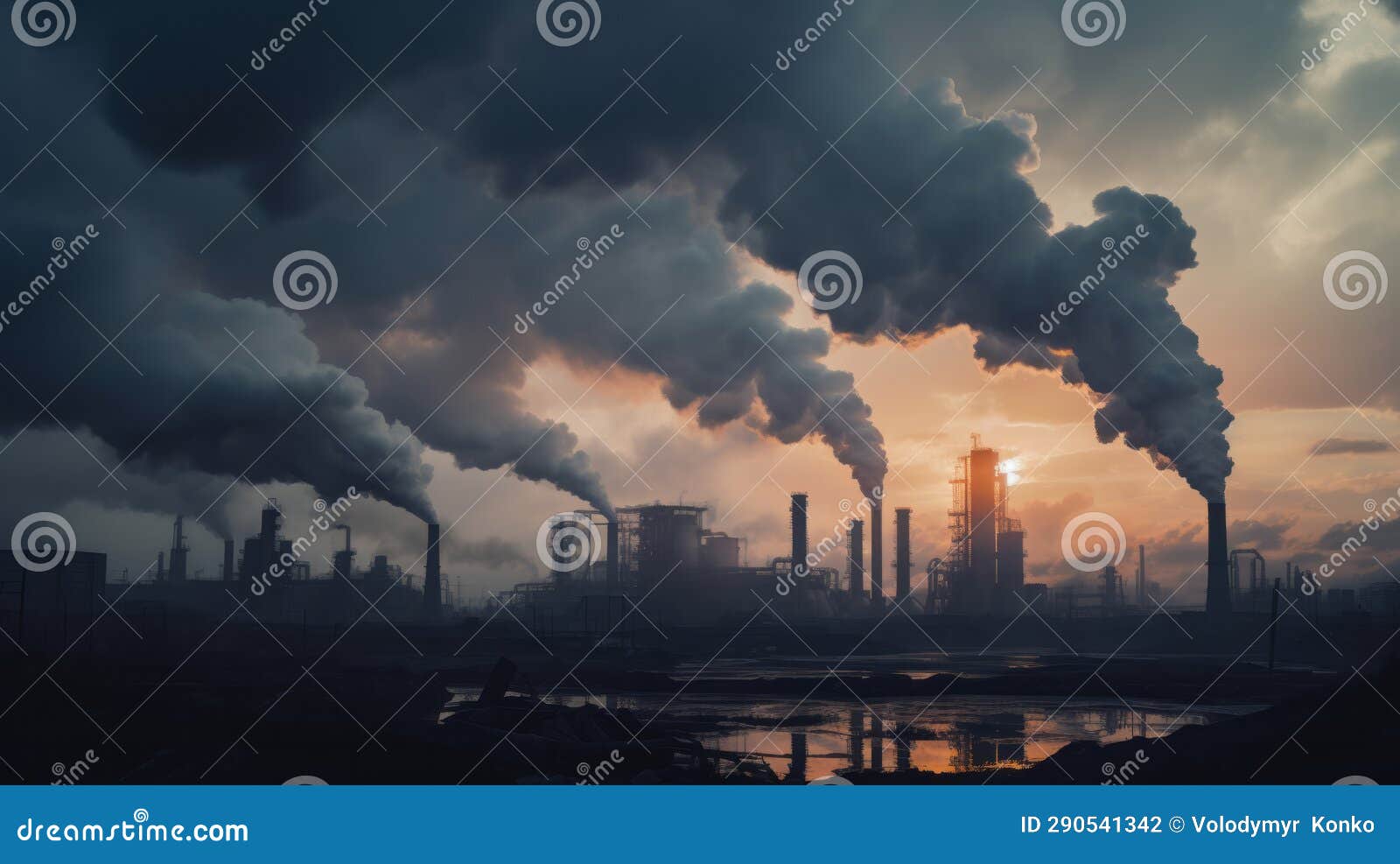 A Factory Emitting Smoke from Its Stacks Stock Photo - Image of ...