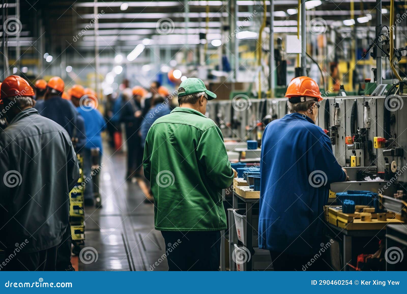 Factory Employees on the Production Floor Stock Illustration ...