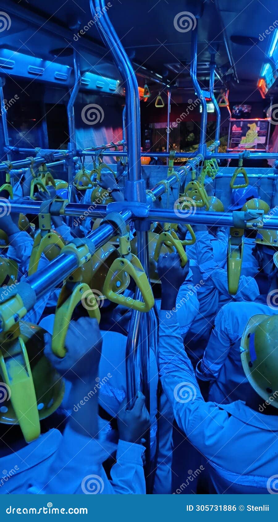 Factory Employees Who Were Returning Home from Work at Night Boarded ...