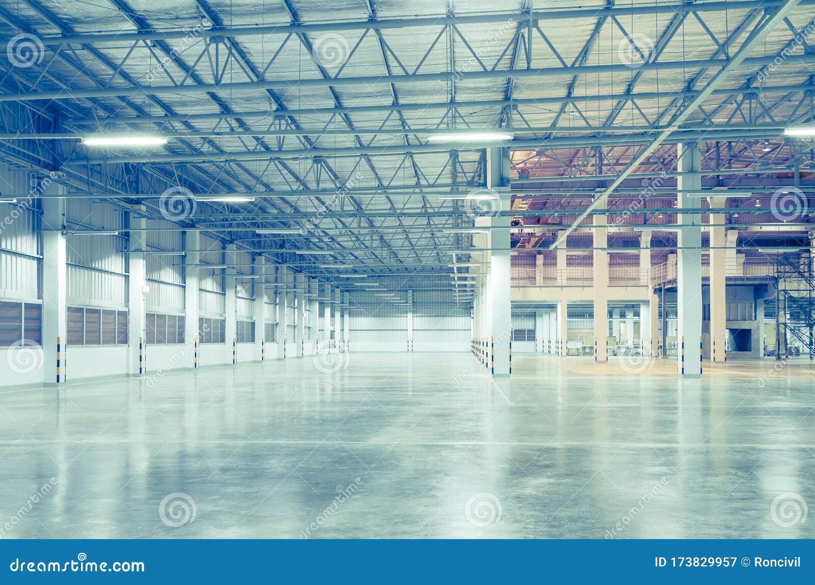 Factory and concrete floor stock image. Image of commercial - 173829957