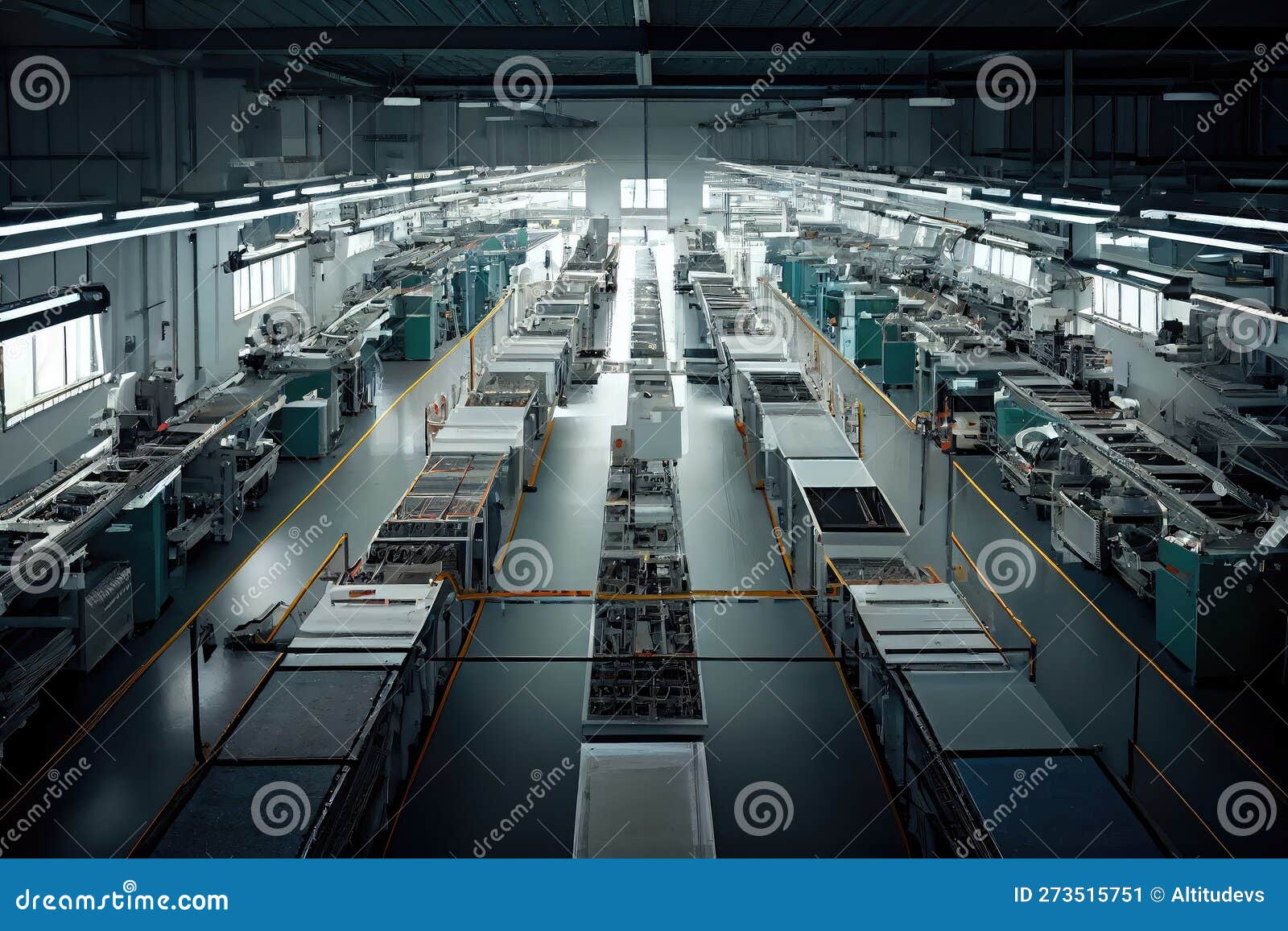 Factory, with Endless Rows of Plastic Windows Being Produced on ...