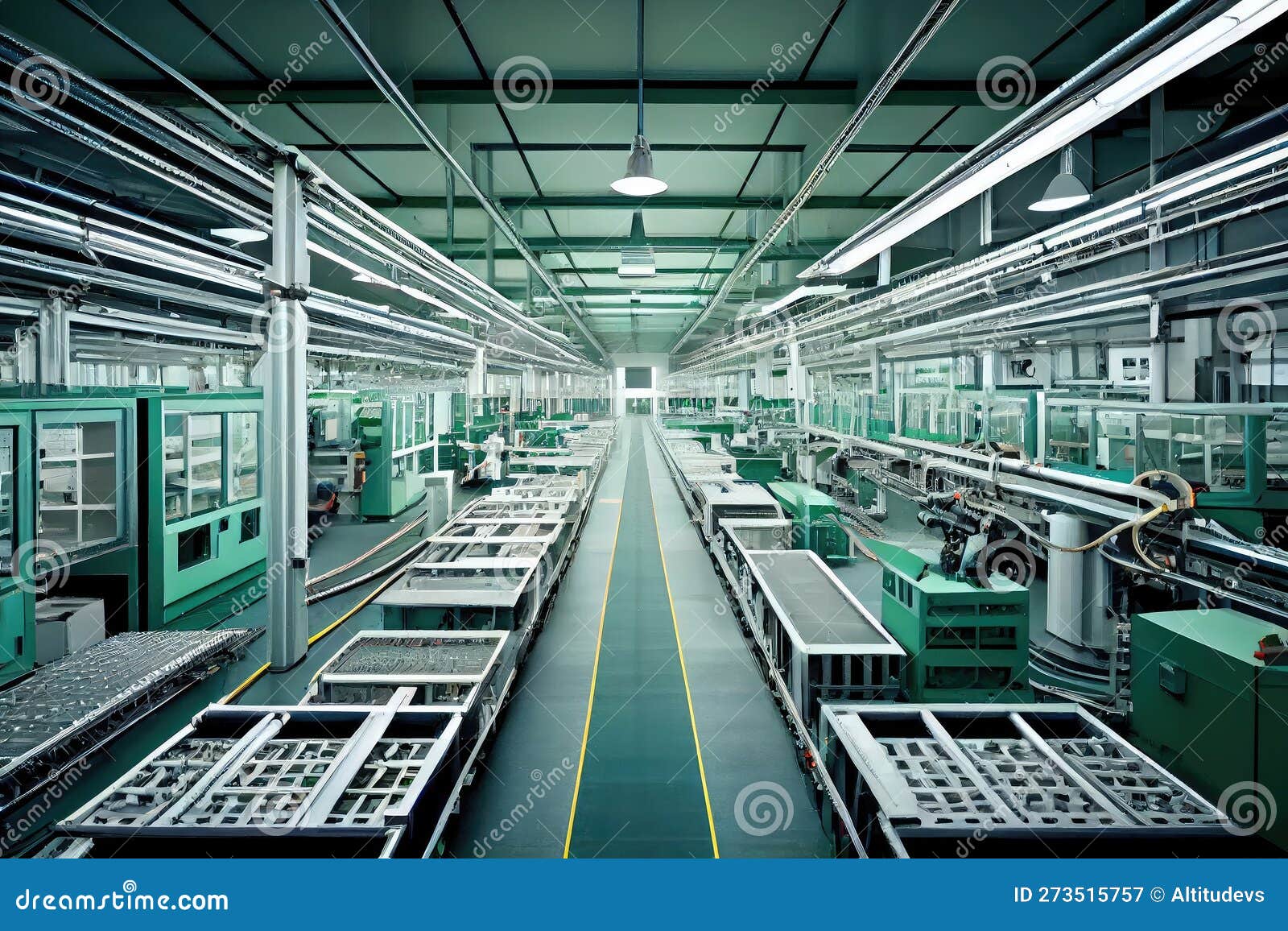 Factory, with Endless Rows of Plastic Windows Being Produced on ...