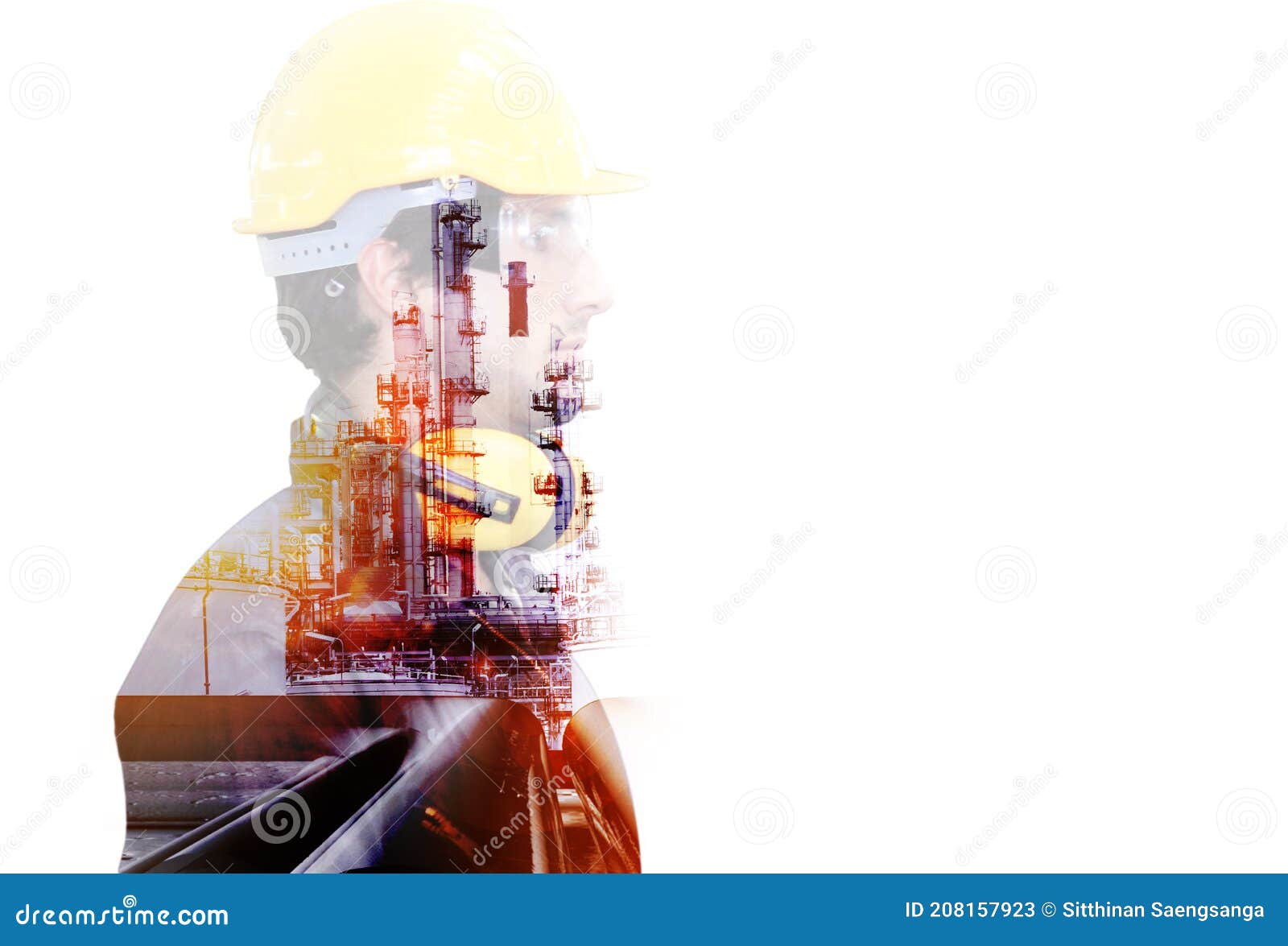 Factory Engineer Operating Big Machine Cut Off Stock Image - Image of ...