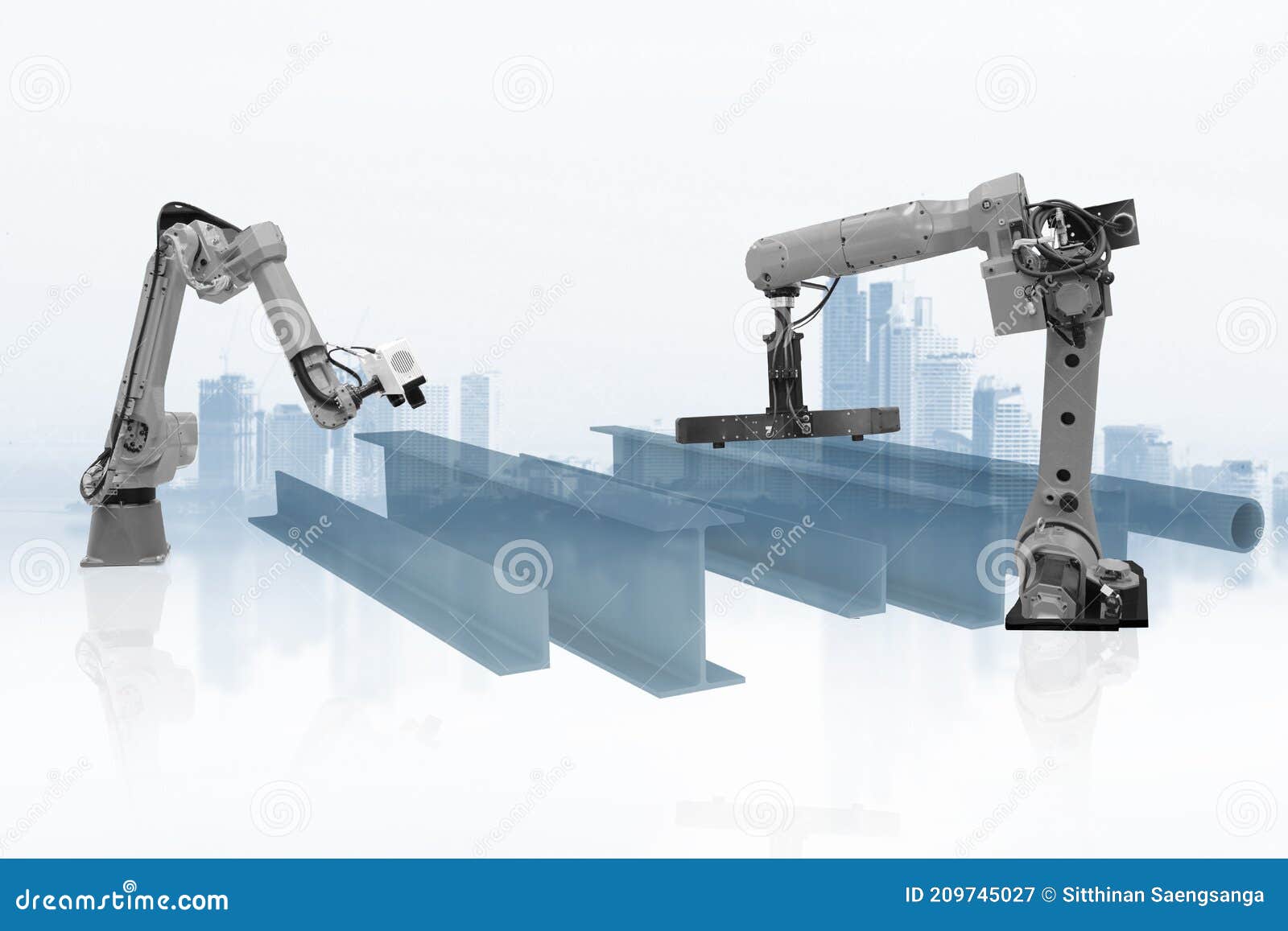 Robot Checking Brain Testing Result With Computer Interface. Stock ...