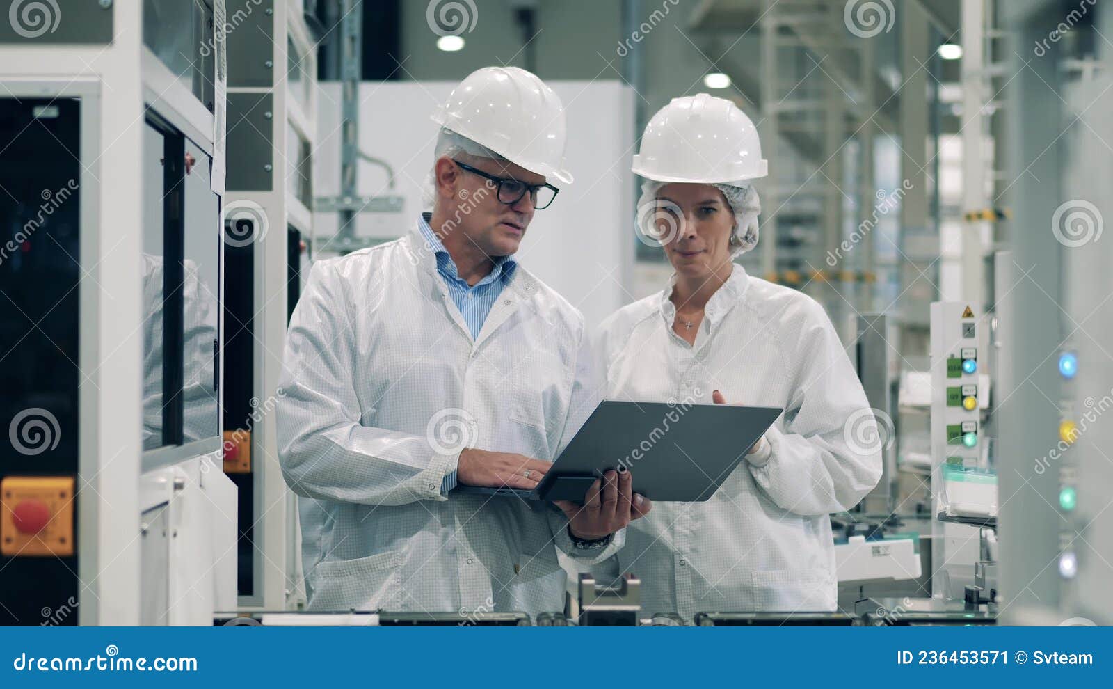 Factory Engineers are Observing Manufacturing Process Stock Video ...