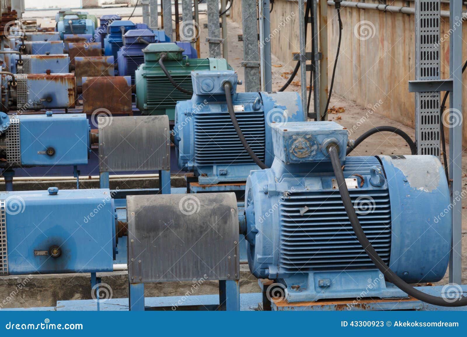 Motor In Industrial Plants. Motor Controlling The Pump System Royalty ...