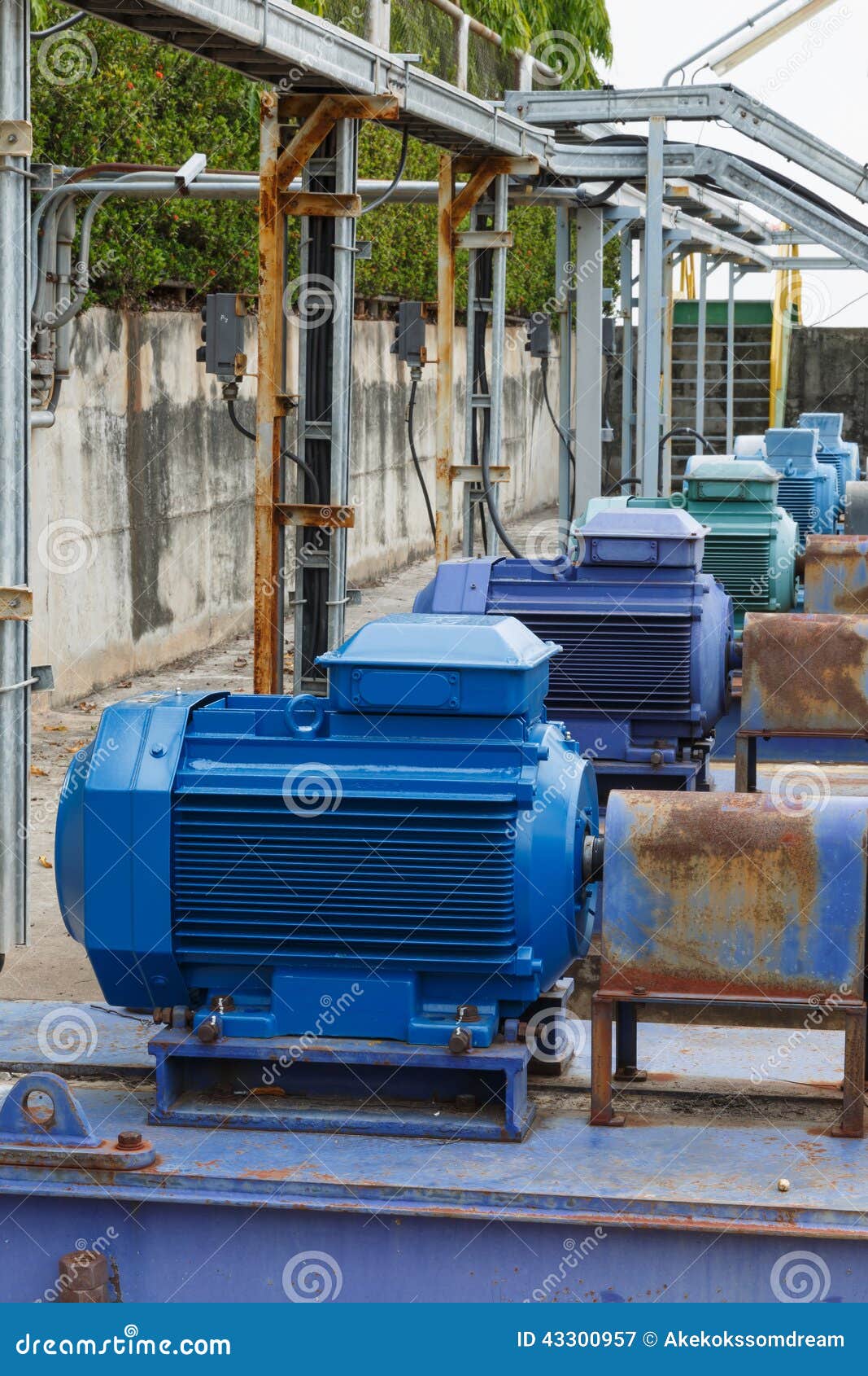 Motor In Industrial Plants. Motor Controlling The Pump System Royalty ...