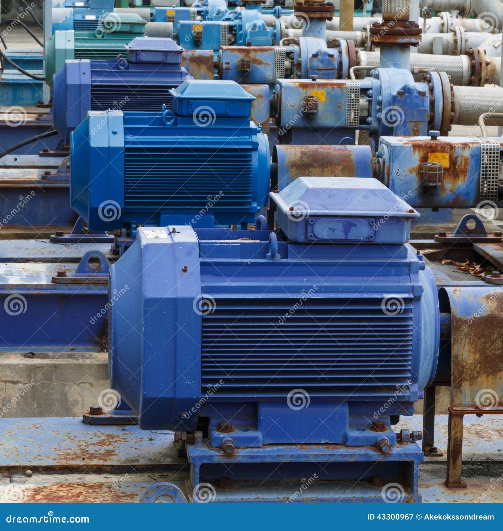 Motor In Industrial Plants. Motor Controlling The Pump System Royalty ...