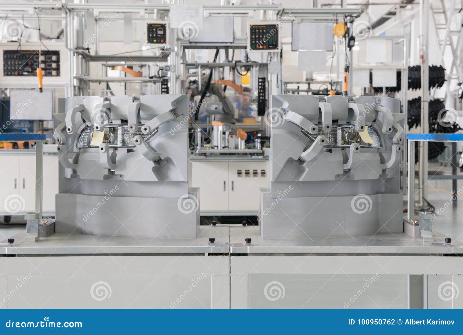 Equipment for the Manufacture of Car Headlights Stock Photo - Image of ...