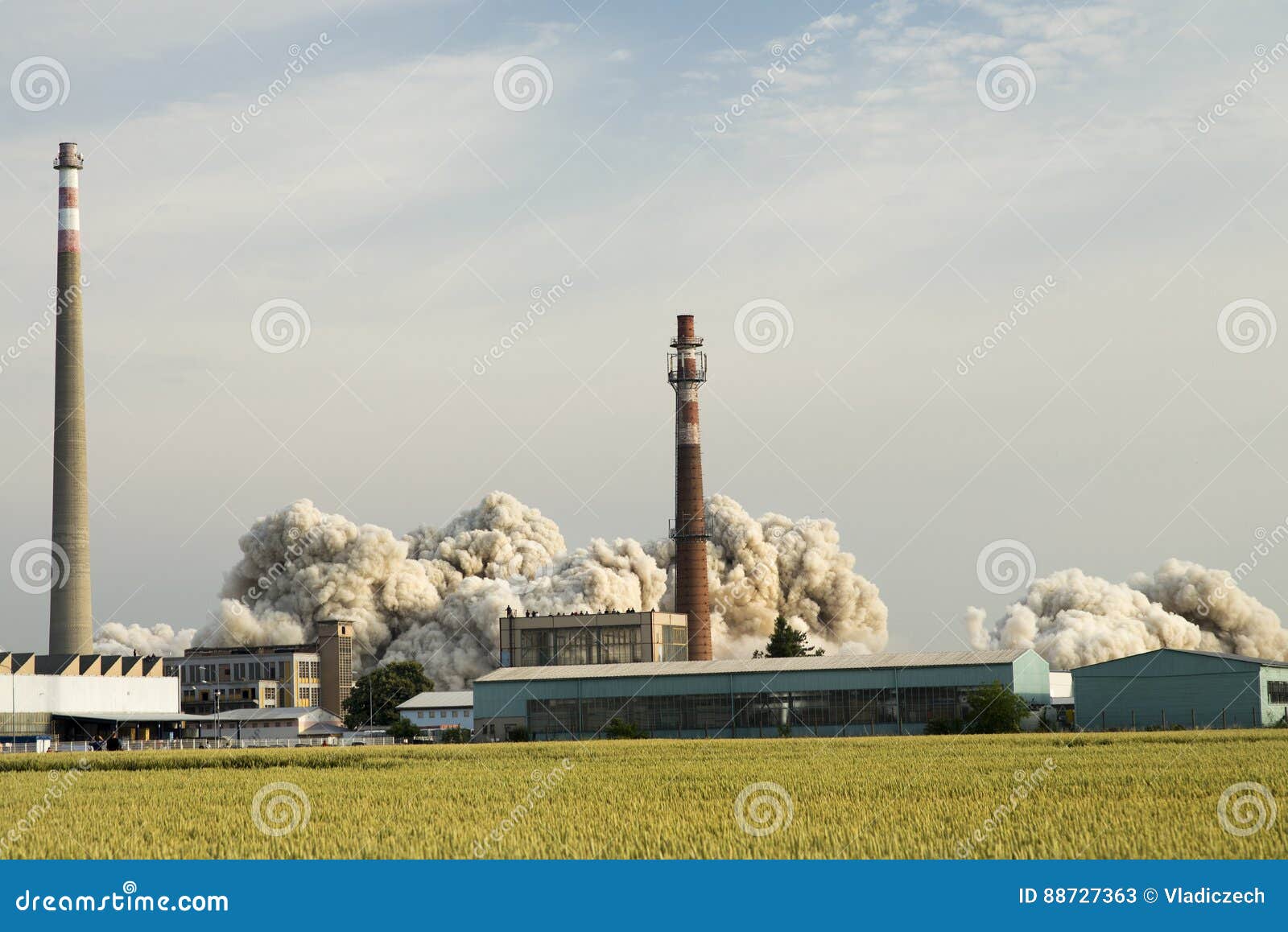 Factory explosion stock image. Image of fields, blowing - 88727363