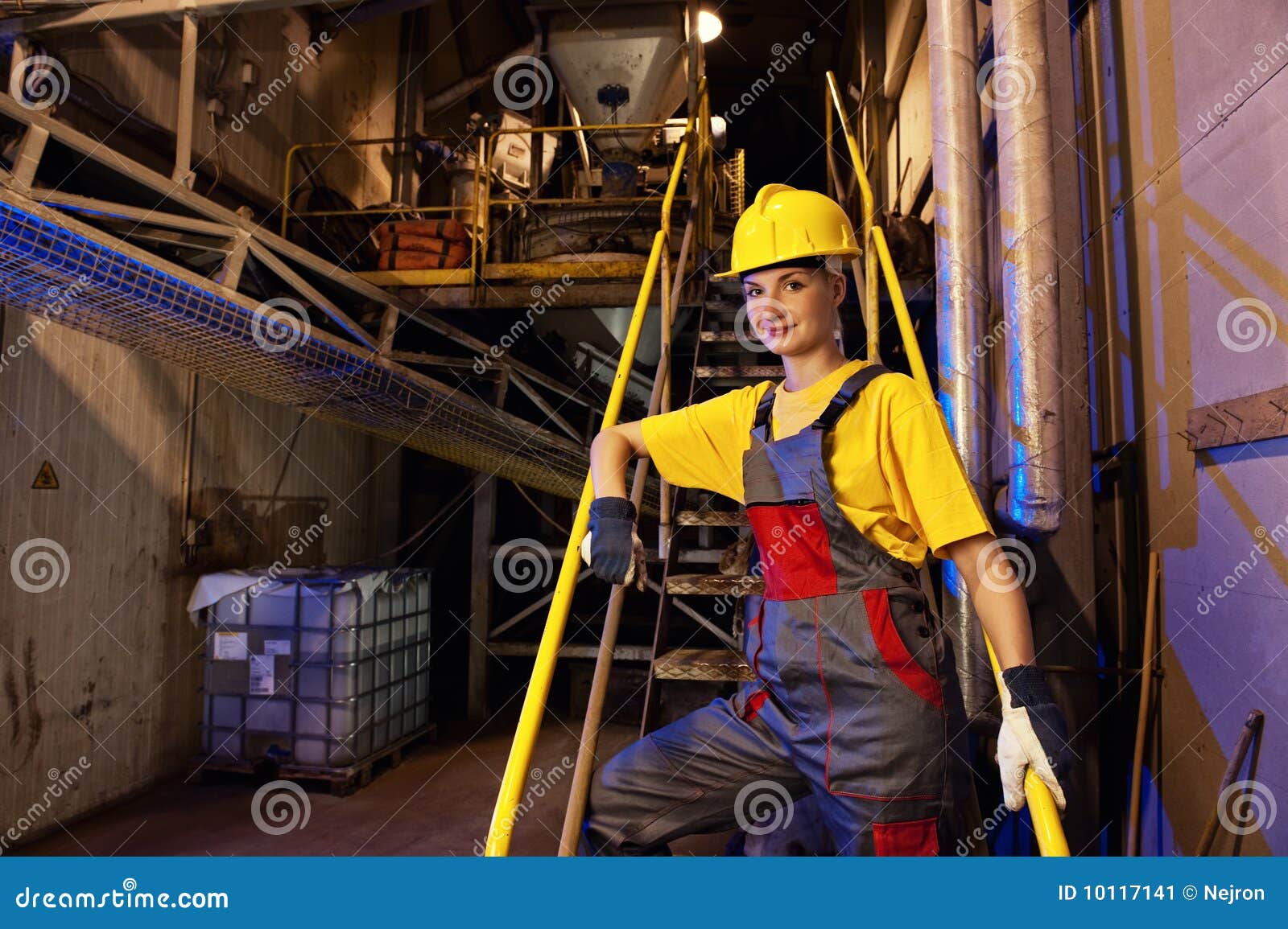 Factory female worker stock image. Image of interior - 10117141