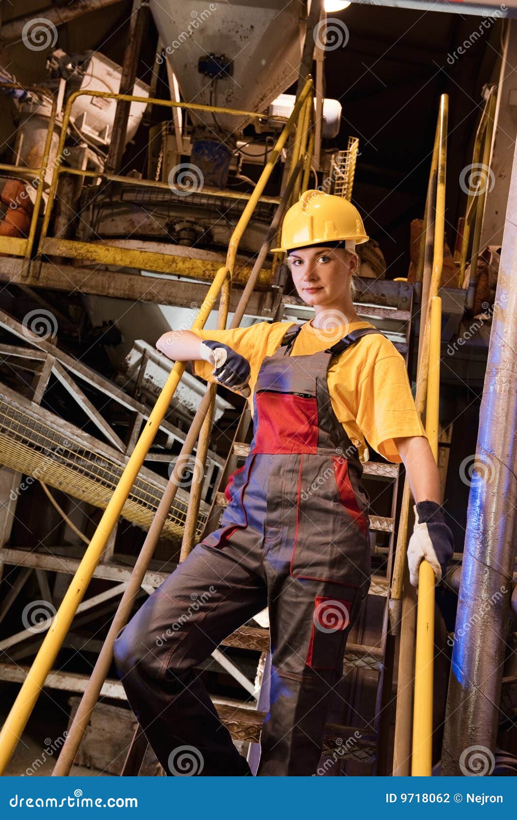 Factory female worker stock photo. Image of industrial - 9718062