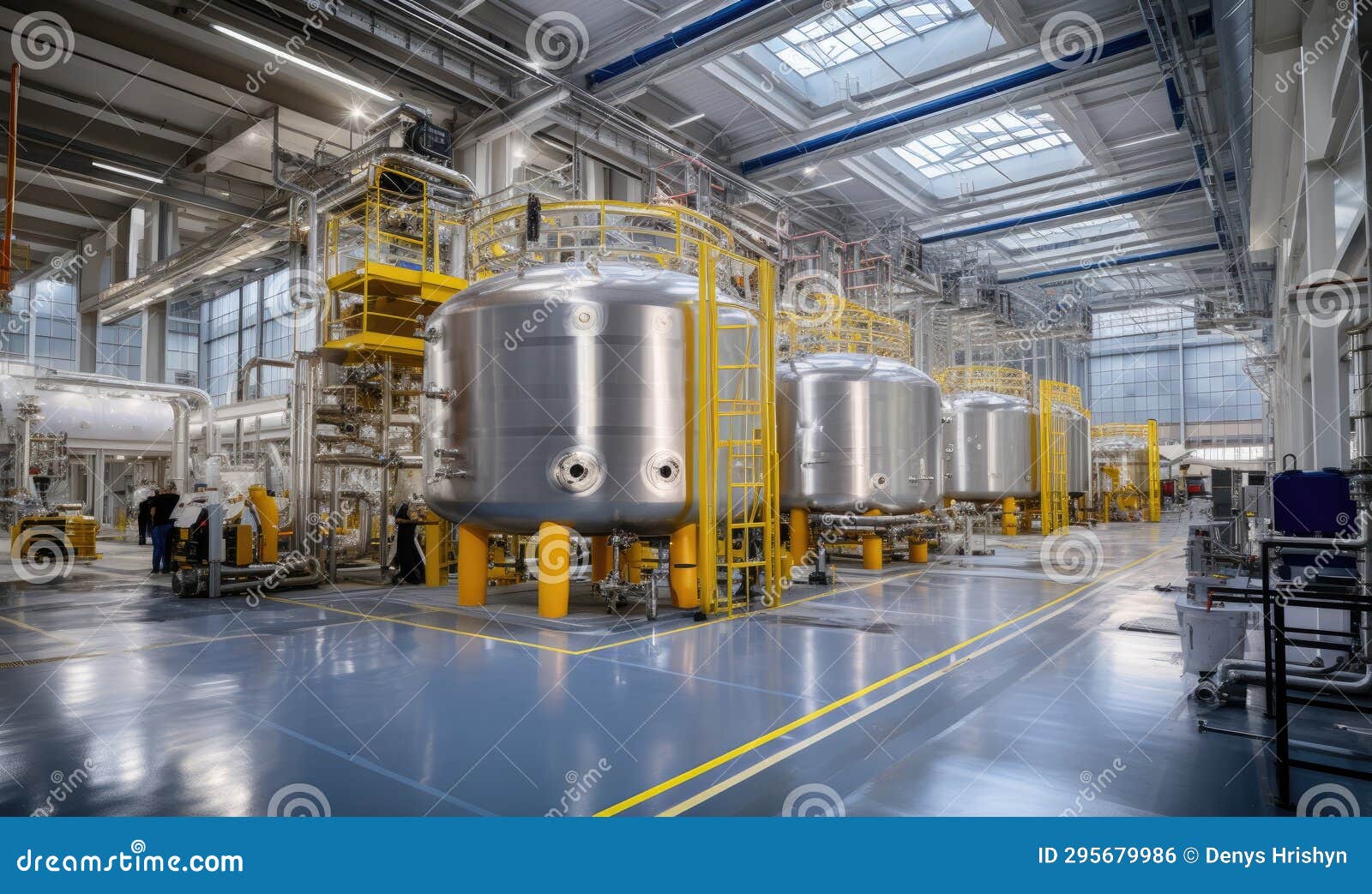 Factory Filled with Industrial Tanks and Machinery Stock Illustration ...