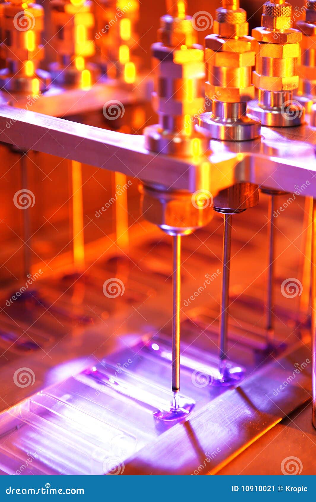 Factory Filling Machine Detail Stock Image - Image of process, nozzle ...