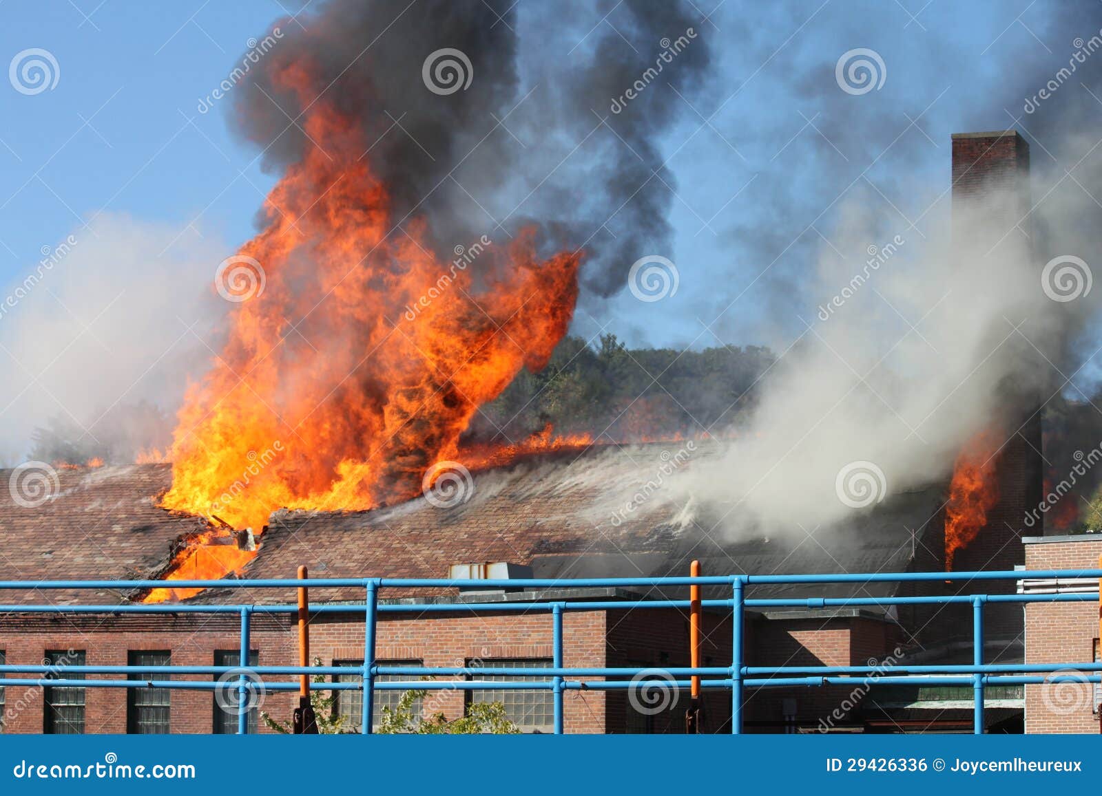 Factory Fire stock photo. Image of smoke, brick, pollution - 29426336