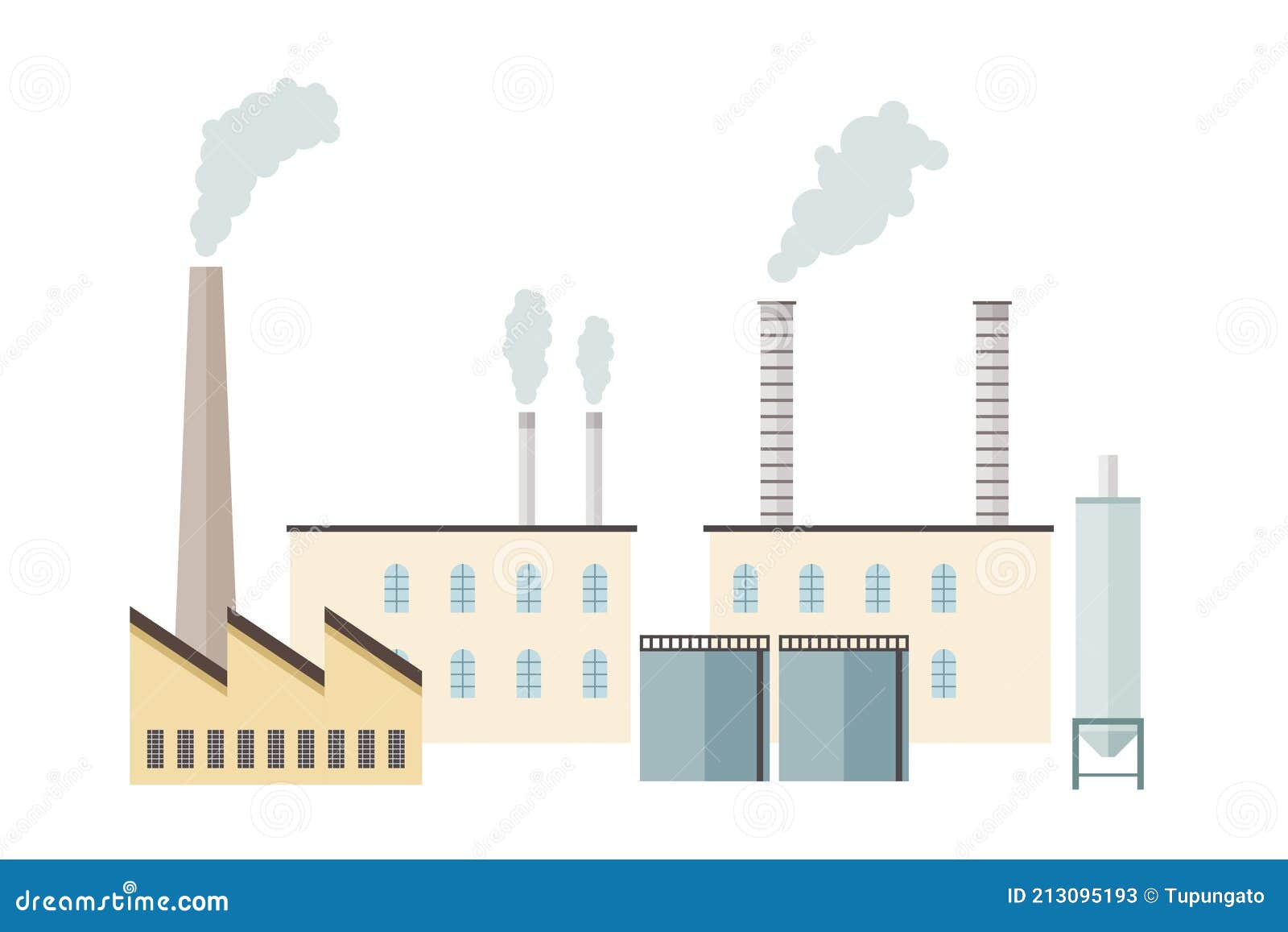 Factory Flat Design - Vector Factory Building Stock Vector ...