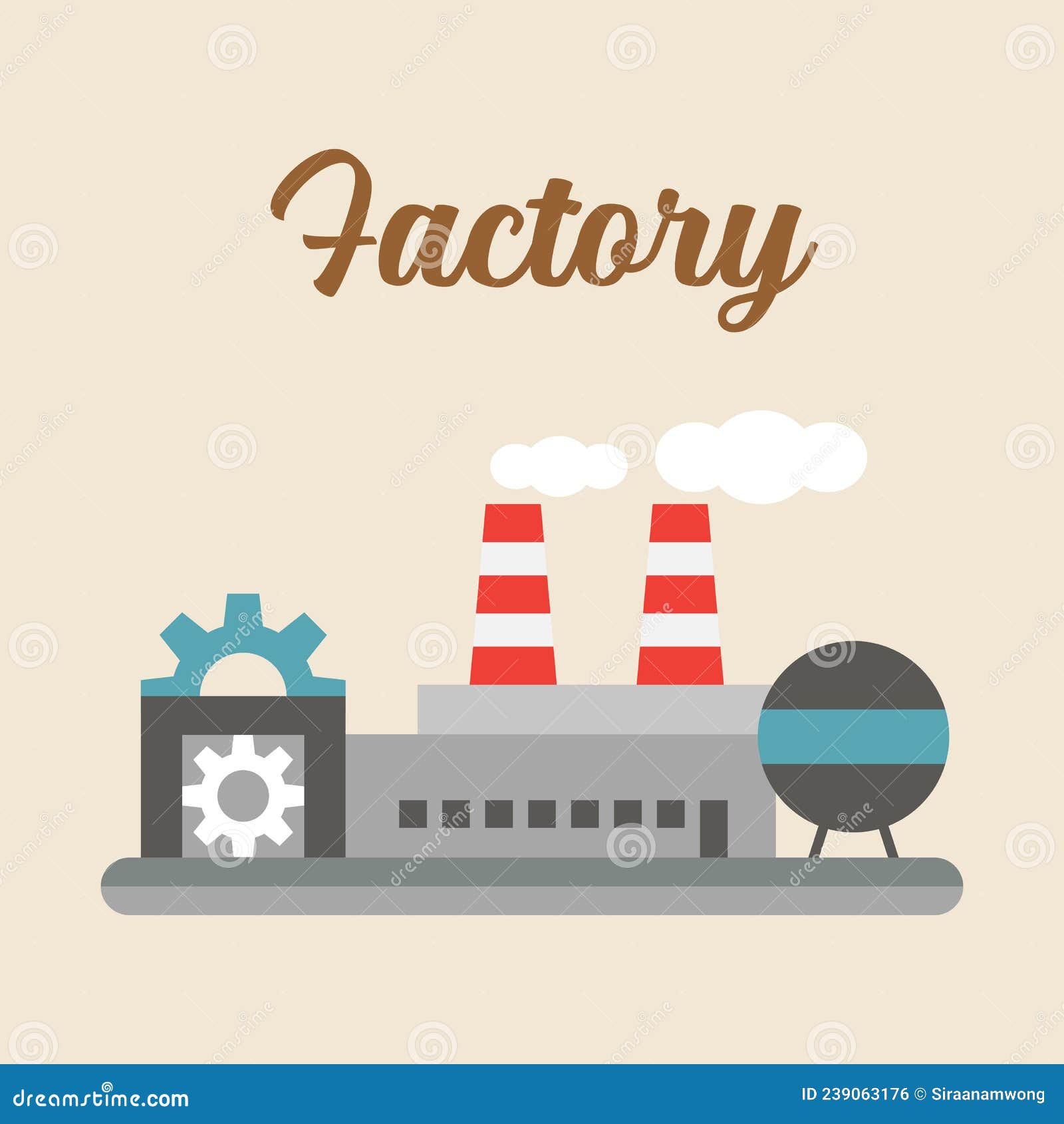 Factory Flat Style Building Stock Vector - Illustration of distribution ...