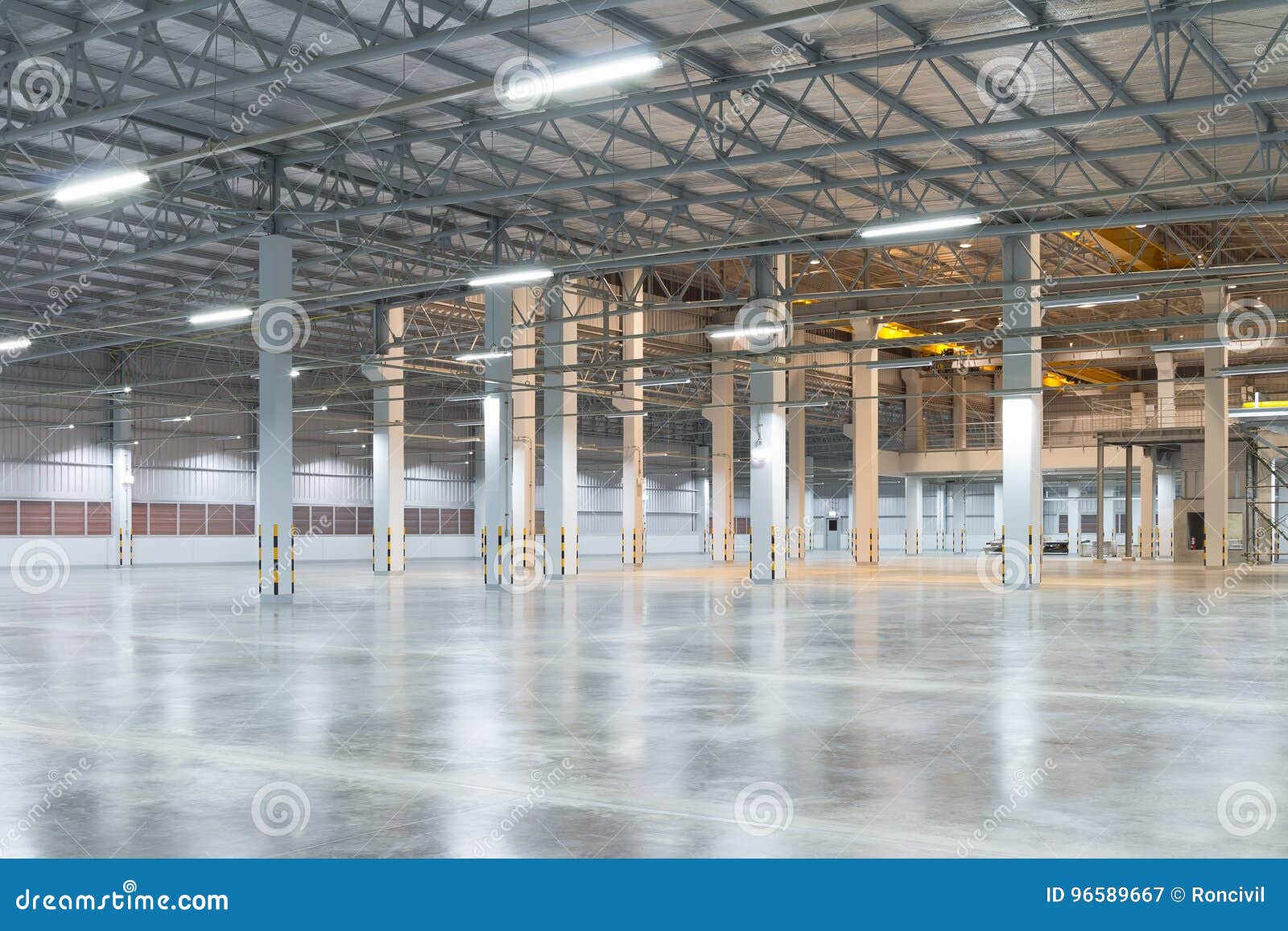 Factory Floor, With Droids Moving And Working In Various Stages Of ...