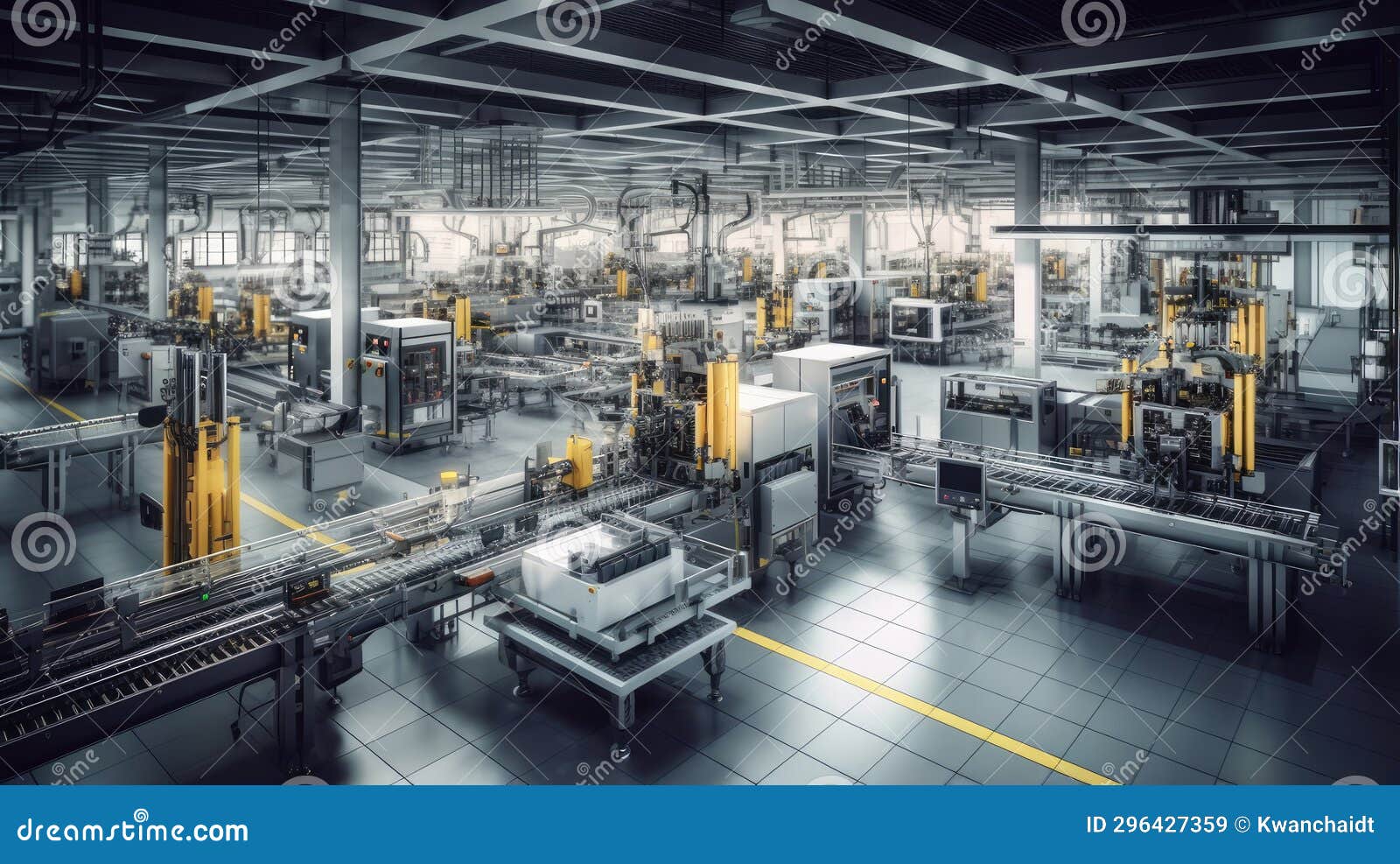 A Factory Floor with Machinery Producing Sleek and Functional Products ...